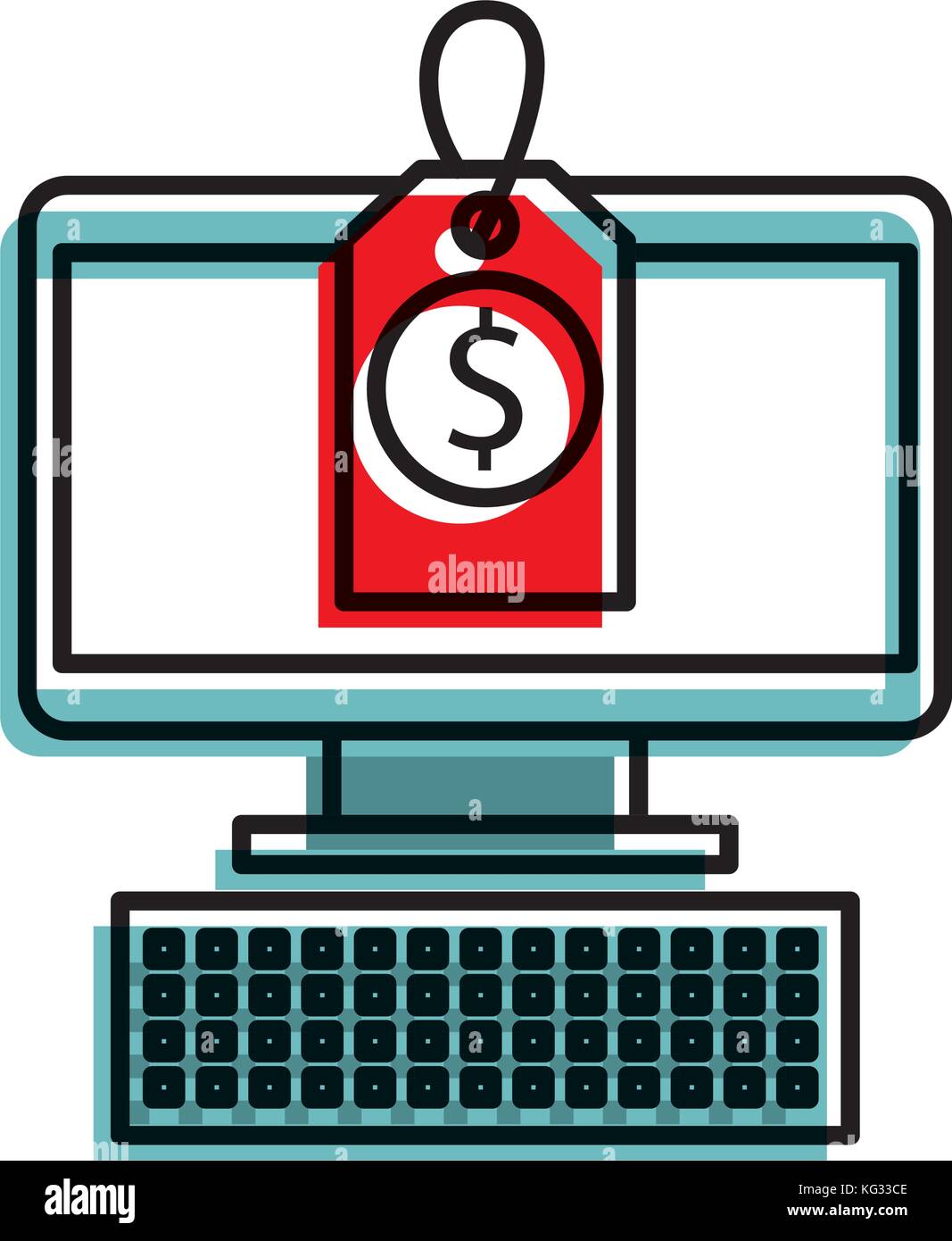 computer technology digital online tag price offer Stock Vector Image ...