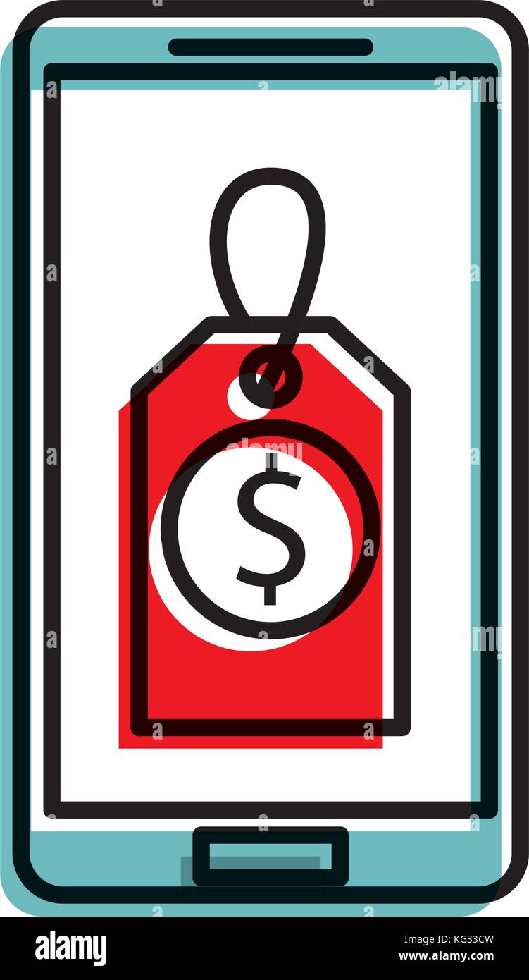 mobile phone price tag dollar symbol of money label retail discount ...