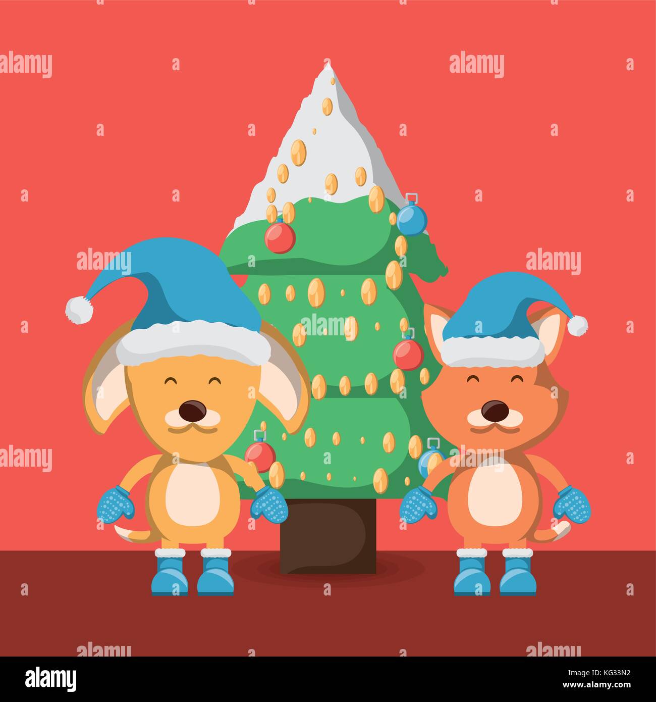 Christmas pets design Stock Vector Images - Alamy