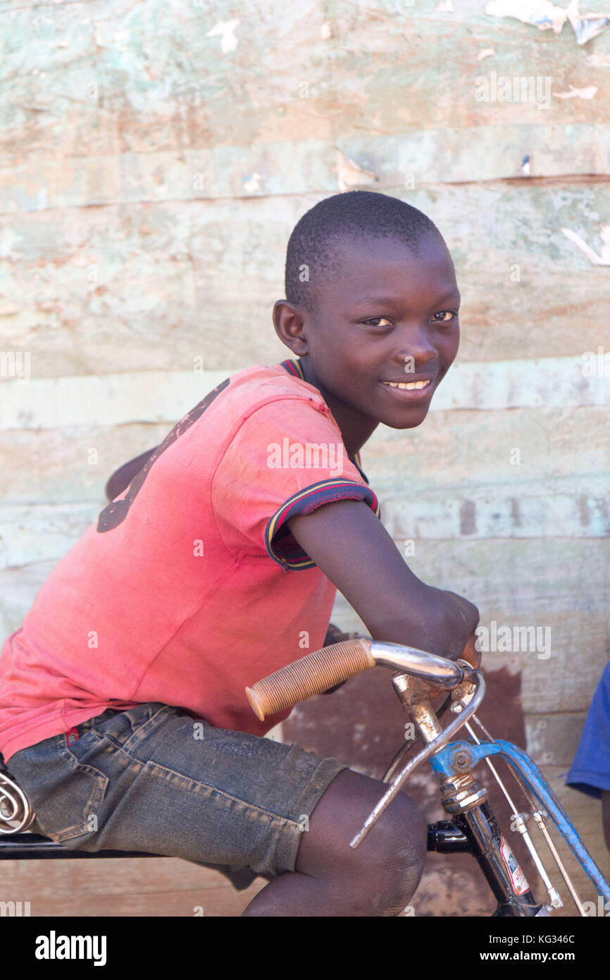 Happy boy on a bike hi-res stock photography and images - Alamy