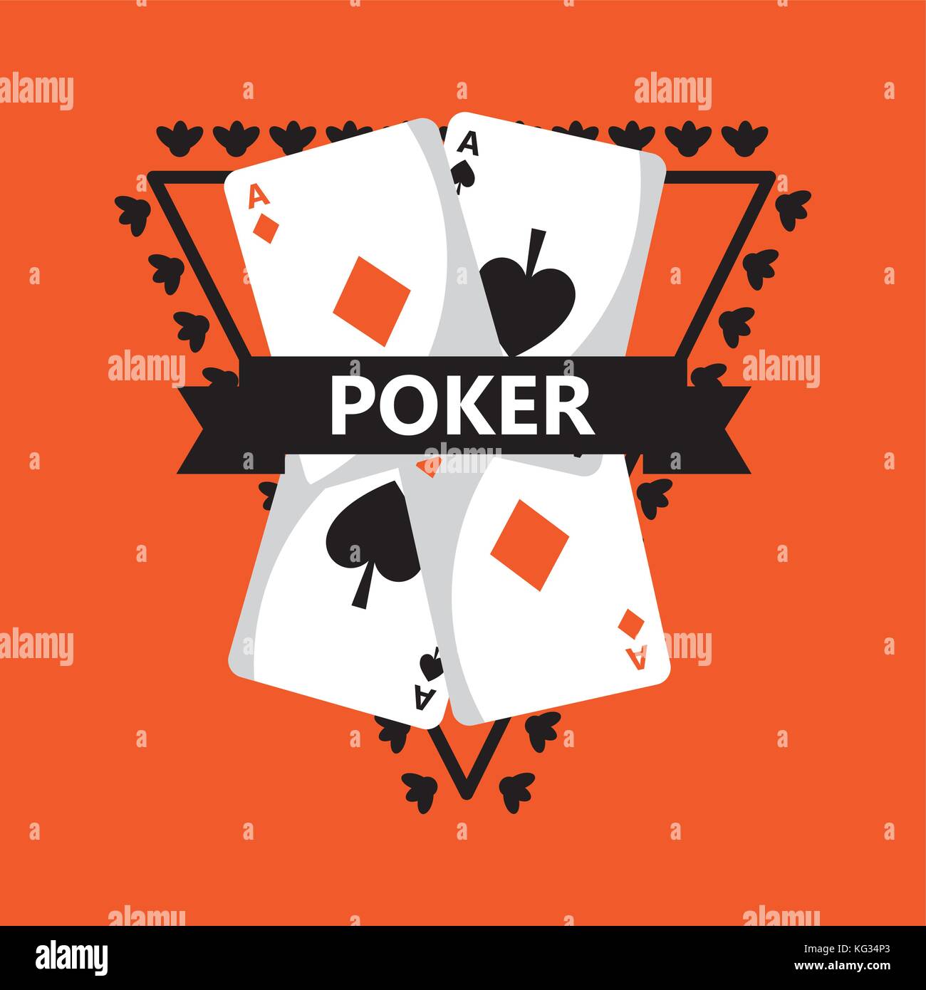 poker playing cards banner decoration classic Stock Vector Image & Art ...