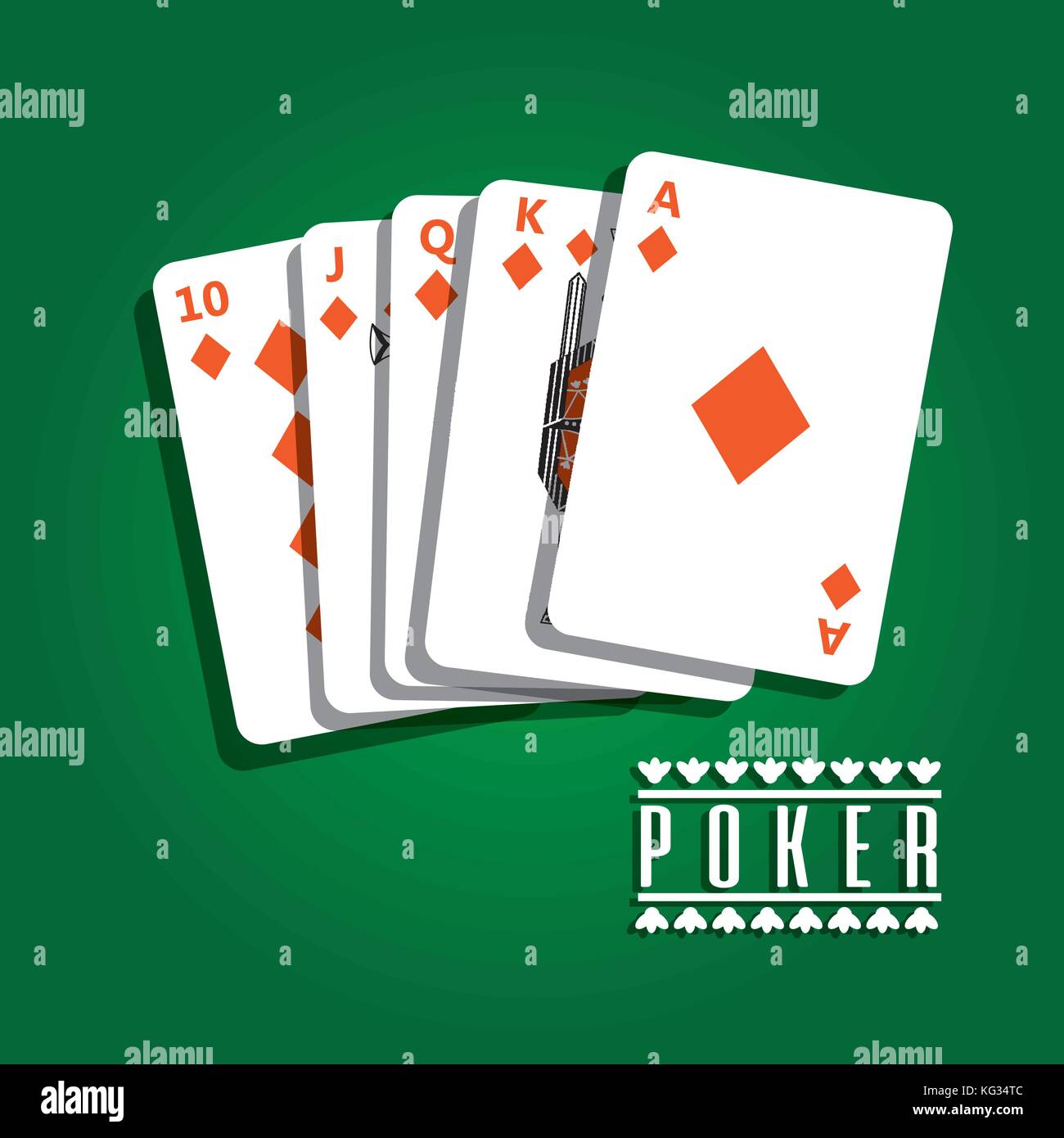 poker playing cards playing gambling diamond poster Stock Vector Image ...