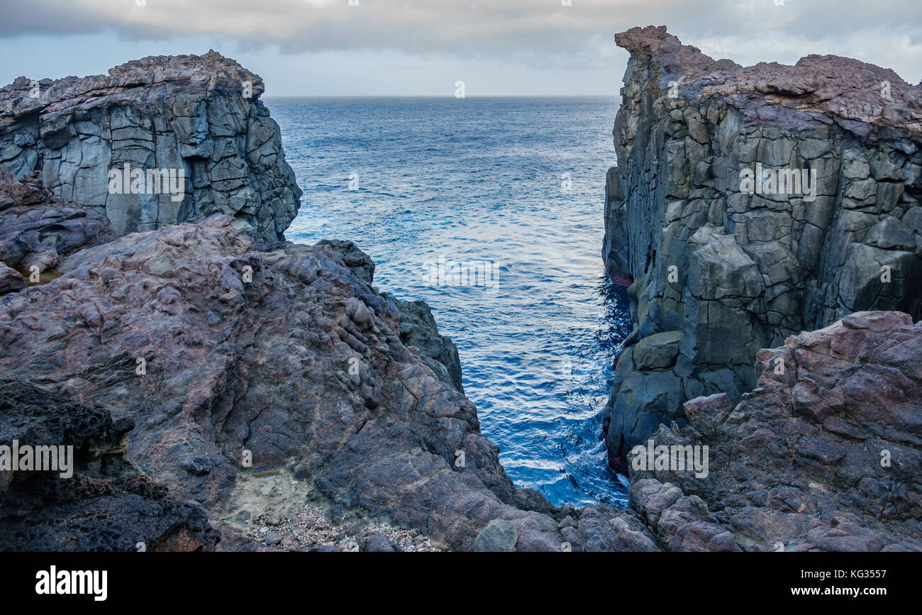 Cliffs in the atlantic ocean, Azores islands, Terceira Stock Photo - Alamy