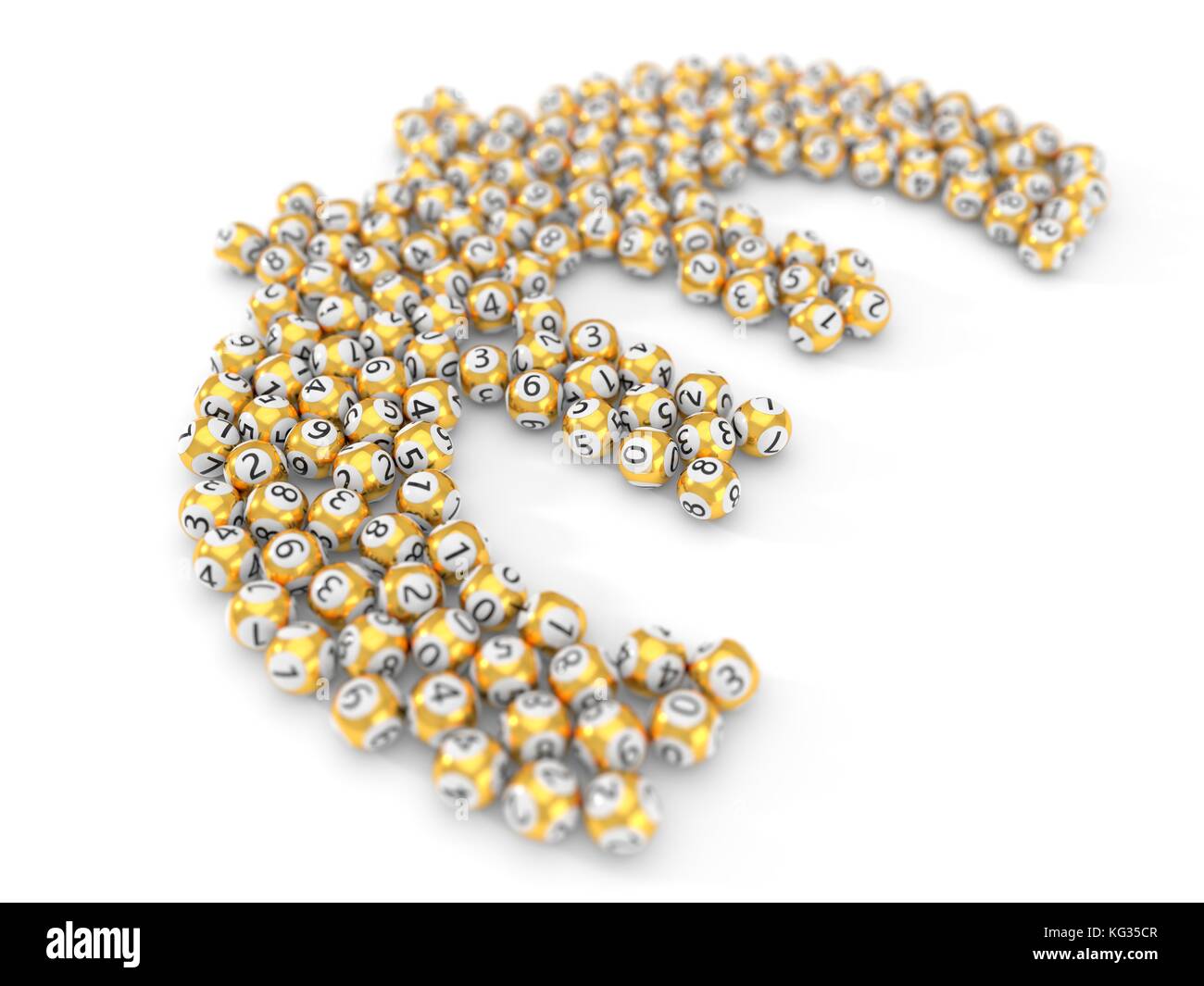 golden lottery balls stack in euro sign shape. with dept of field ...