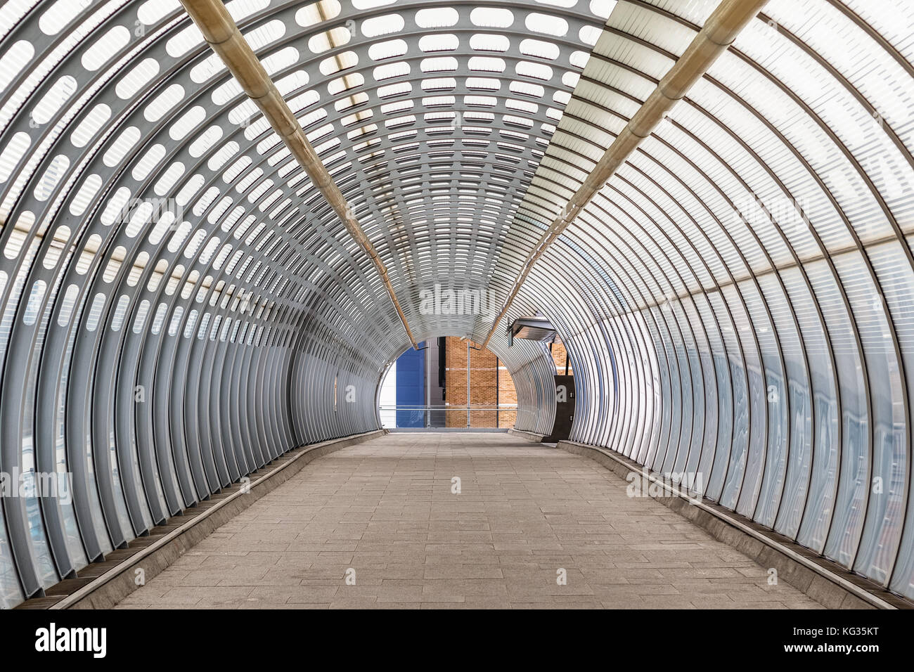 Poplar pedestrian tunnel footbridge in London Stock Photo - Alamy