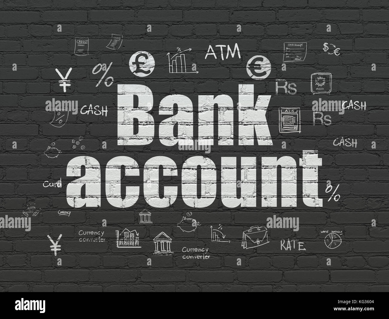 Money concept: Bank Account on wall background Stock Photo - Alamy