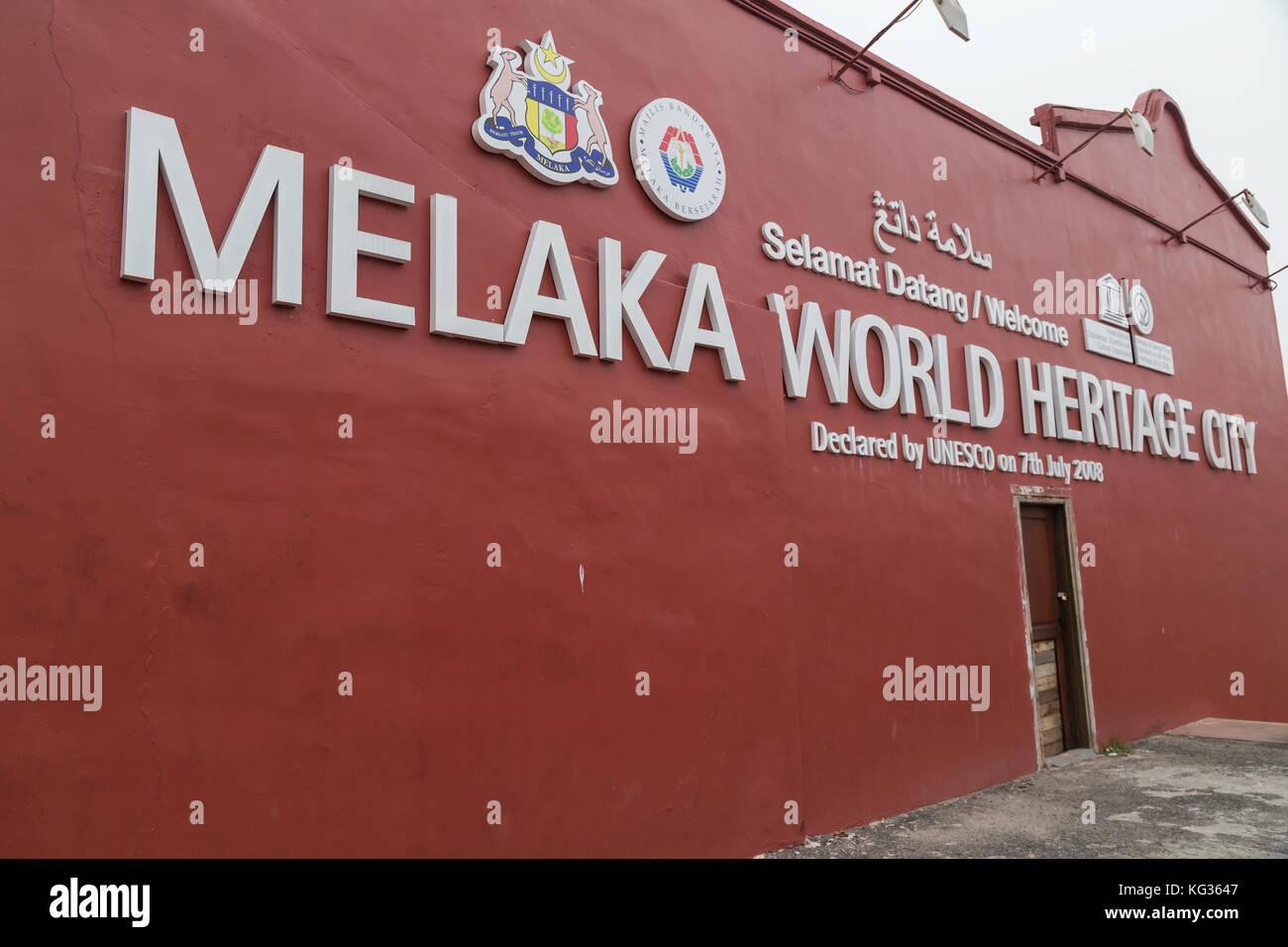Melaka World Heritage City sign, Malacca, Malaysia Stock Photo - Alamy