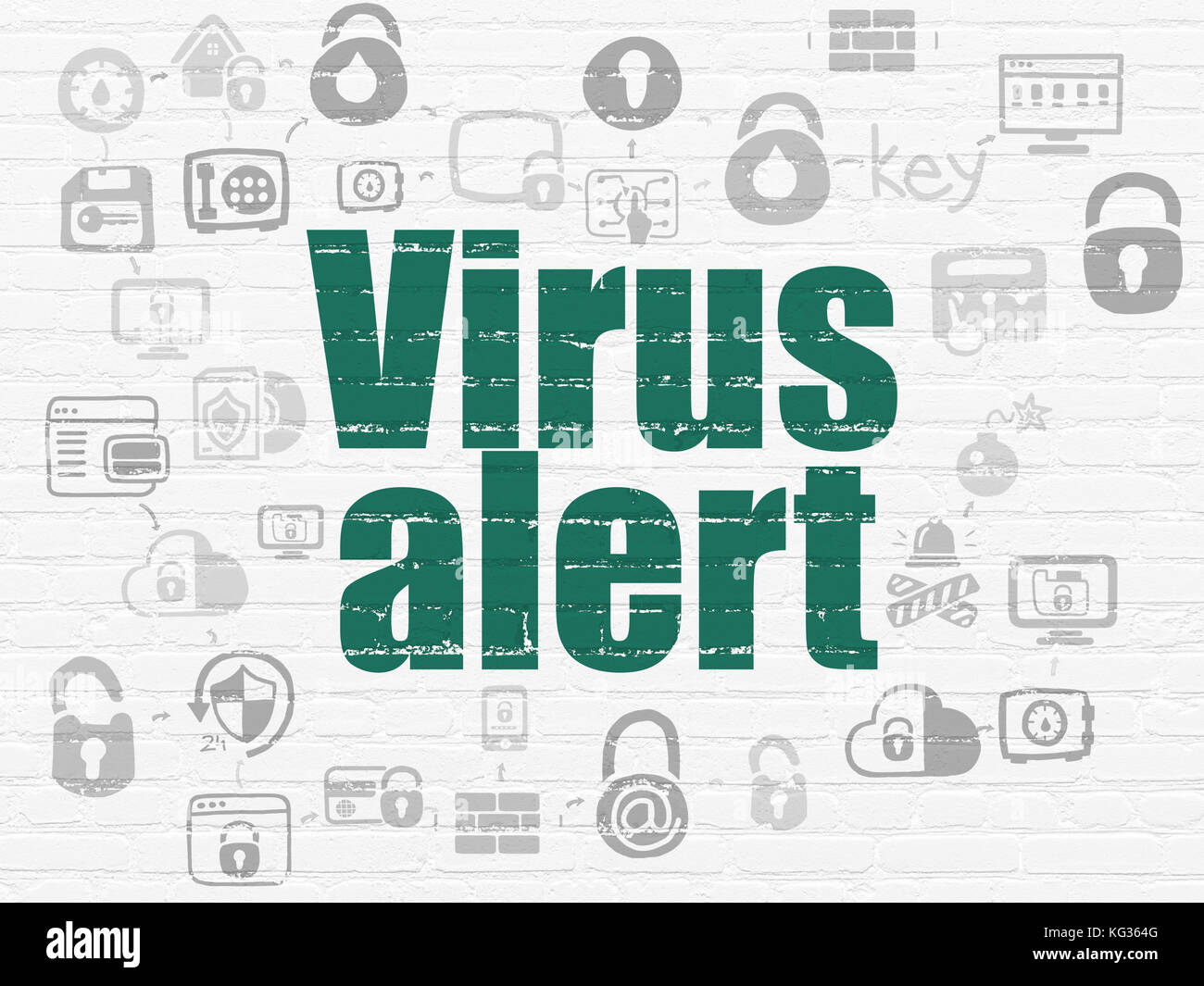 Security concept: Virus Alert on wall background Stock Photo - Alamy