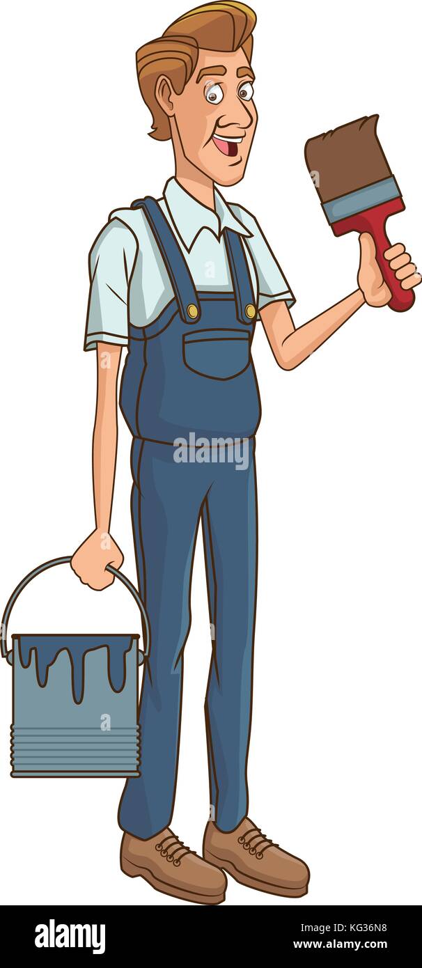 Cartoon worker with tool Stock Vector Image & Art - Alamy