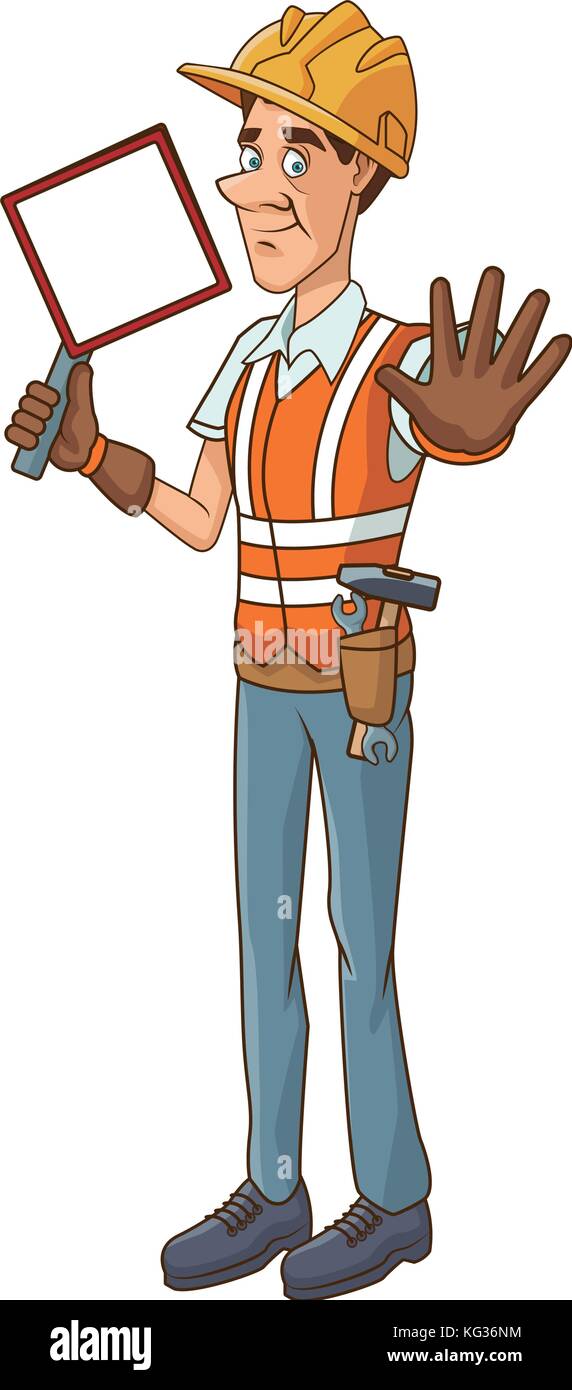 Cartoon worker with tool Stock Vector Image & Art - Alamy