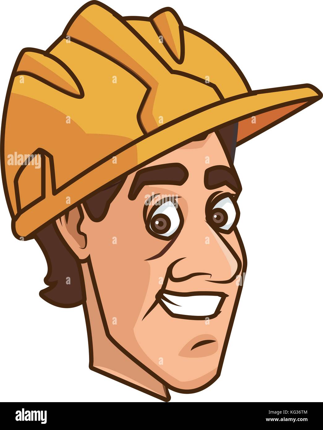 Worker face with helmet cartoon Stock Vector Image & Art - Alamy