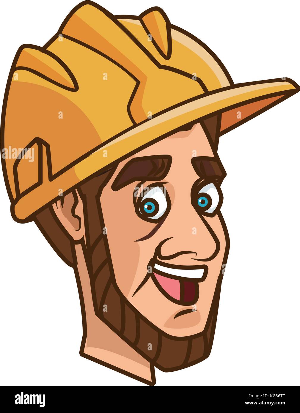 Worker face with helmet cartoon Stock Vector Image & Art - Alamy