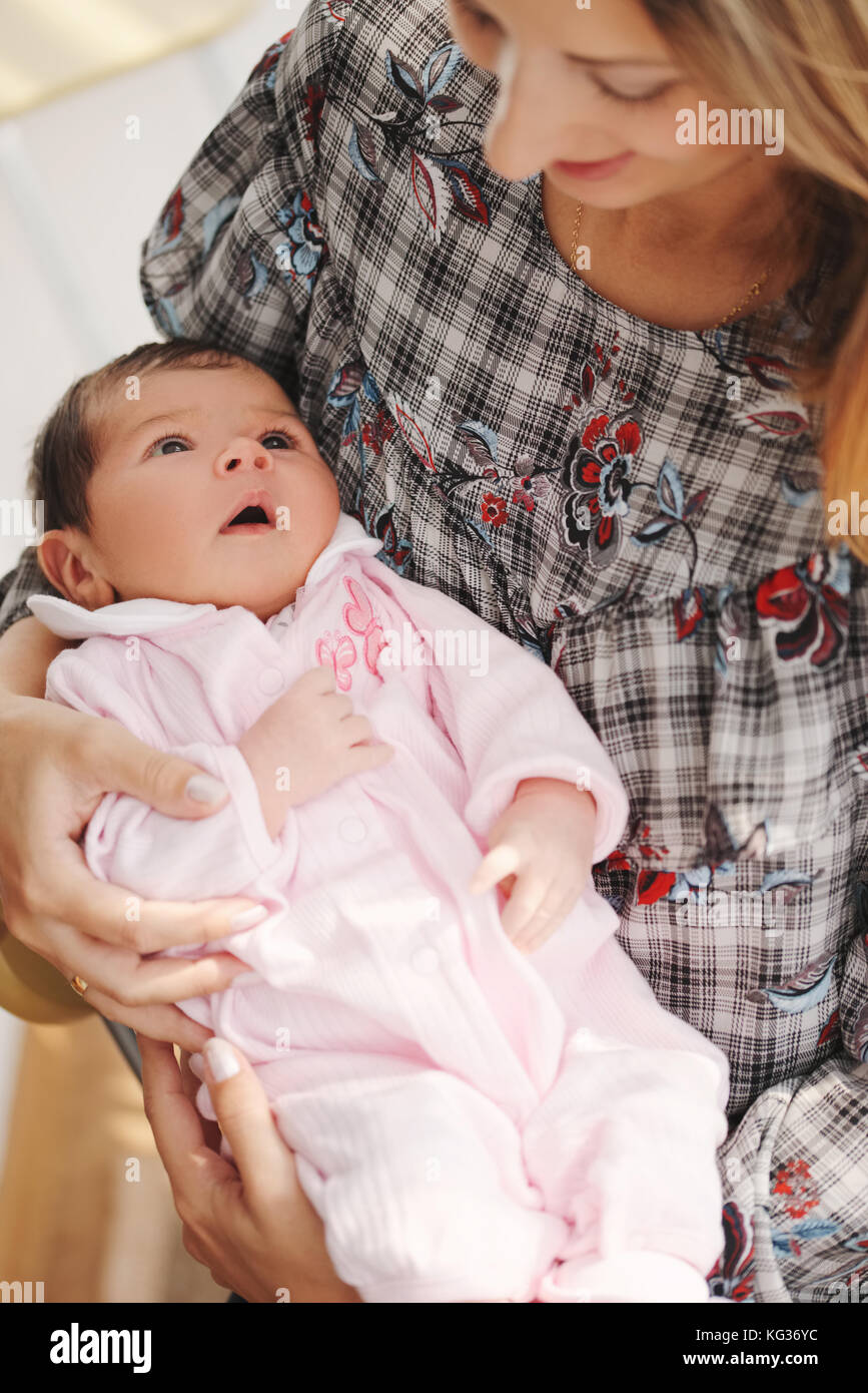 beautiful young mother with cute newborn baby Stock Photo - Alamy