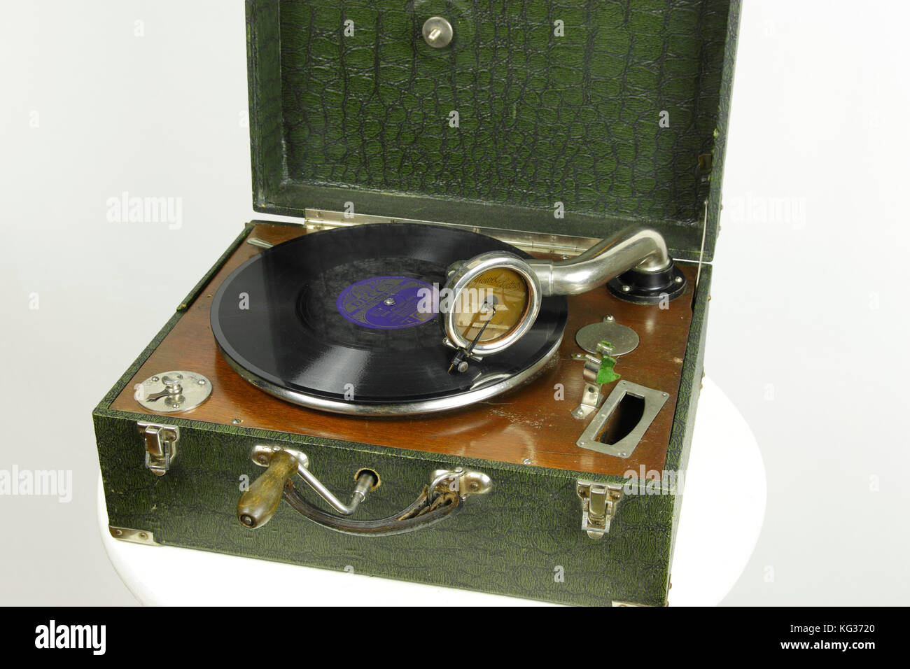 potable gramophone and 78 rpm record Stock Photo - Alamy