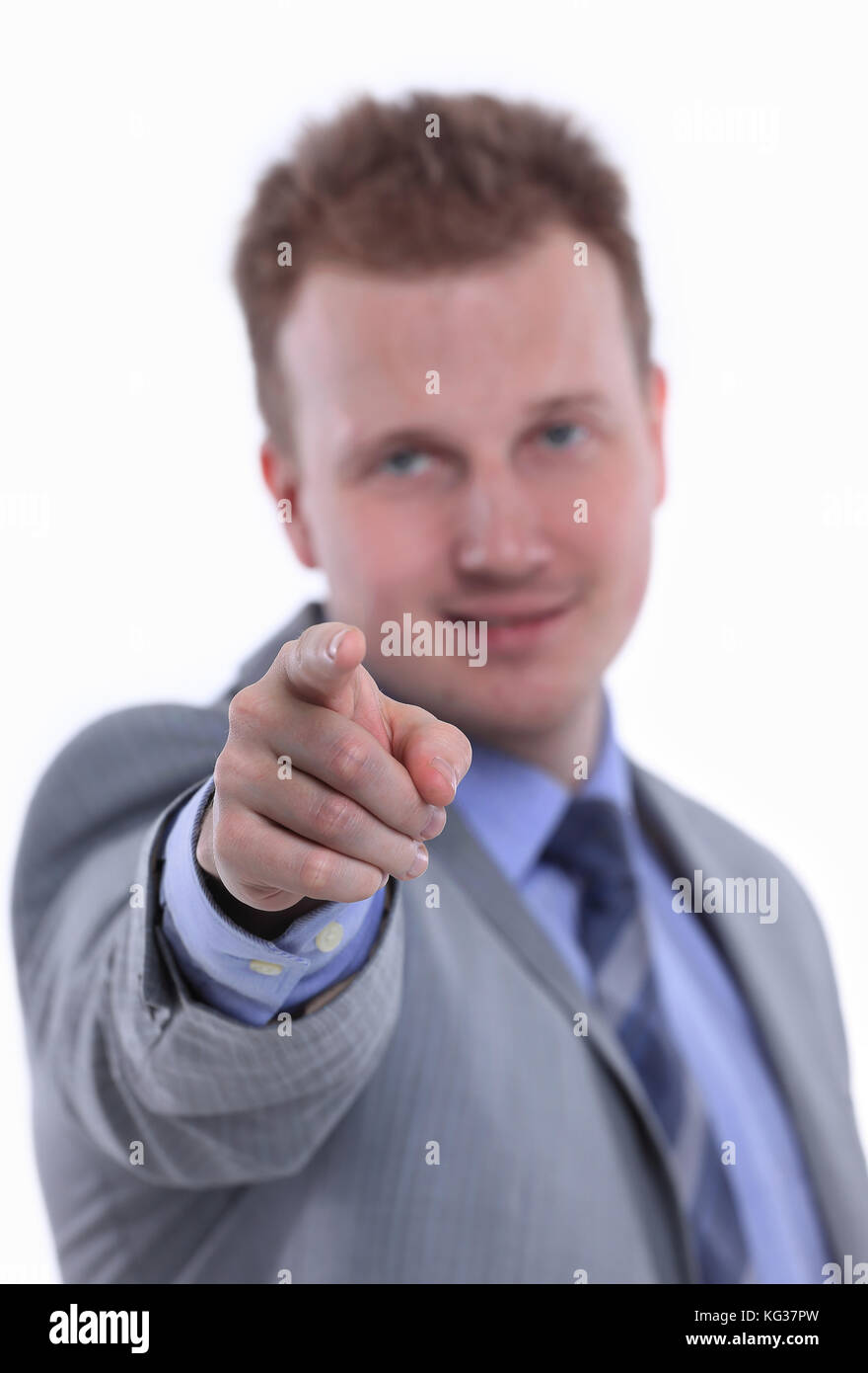 closeup.purposeful businessman pointing forward Stock Photo - Alamy