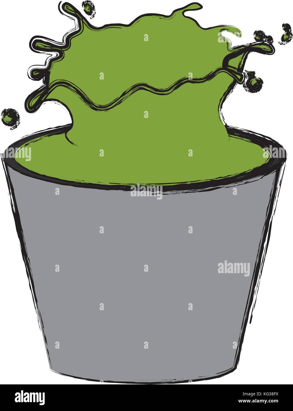 Bucket with green paint Stock Vector Image & Art - Alamy