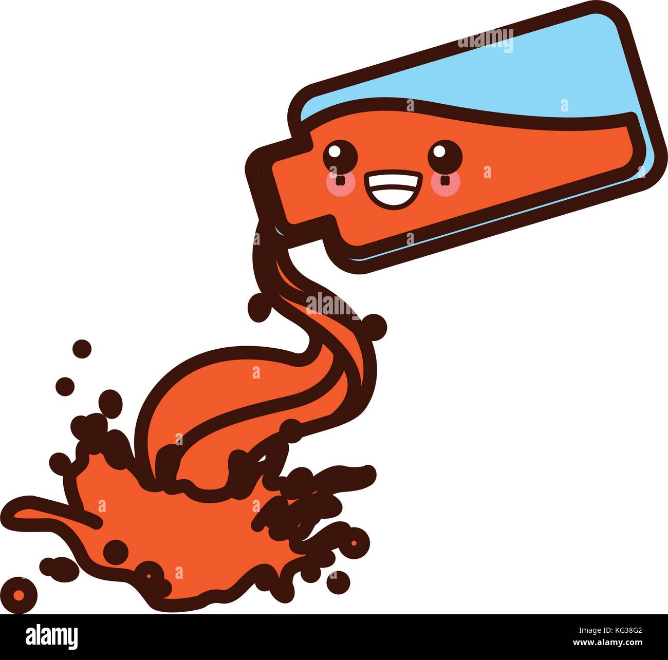 Bottle splashing juice cute kawaii cartoon Stock Vector Image & Art - Alamy