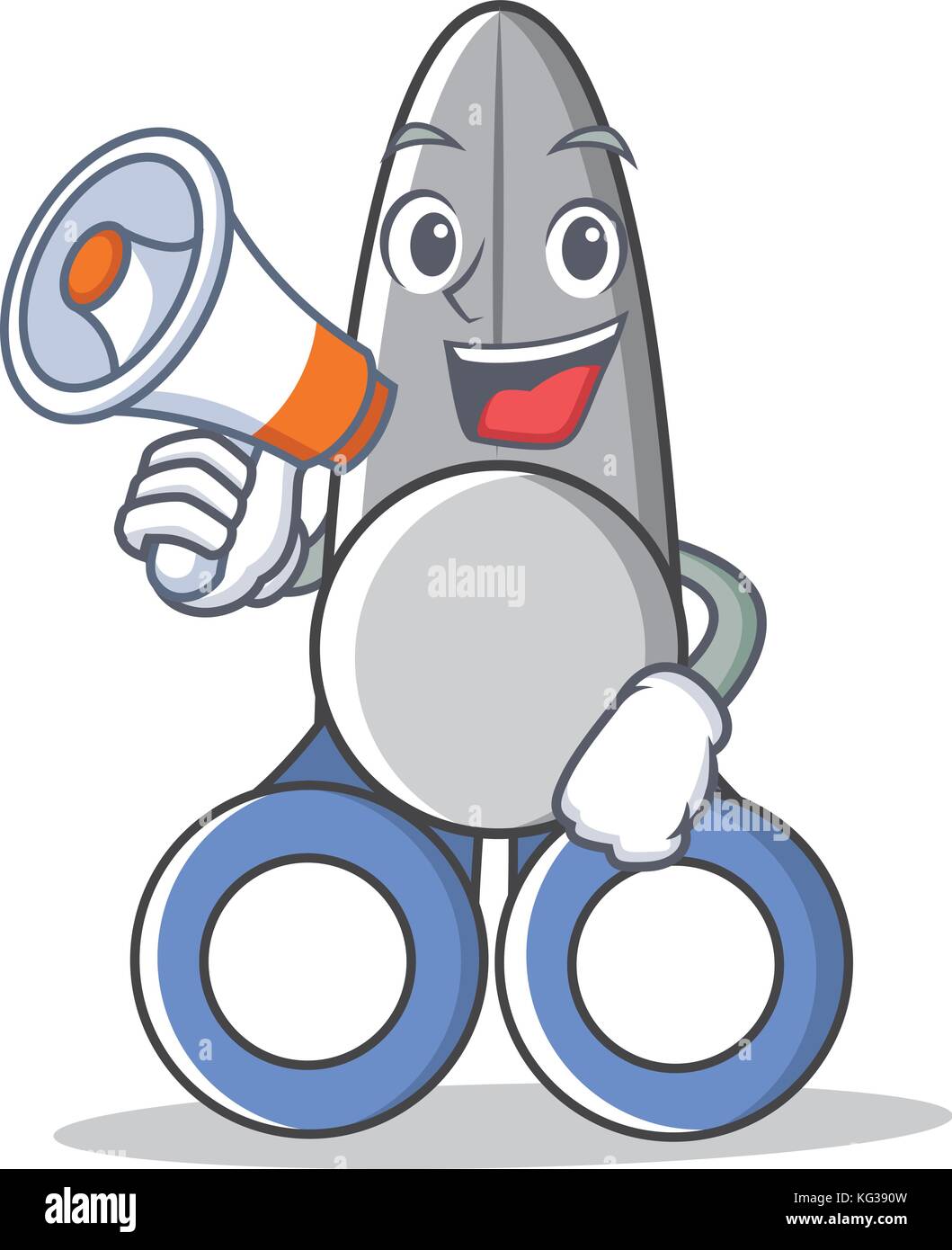 With megaphone scissor character cartoon style Stock Vector Image & Art ...