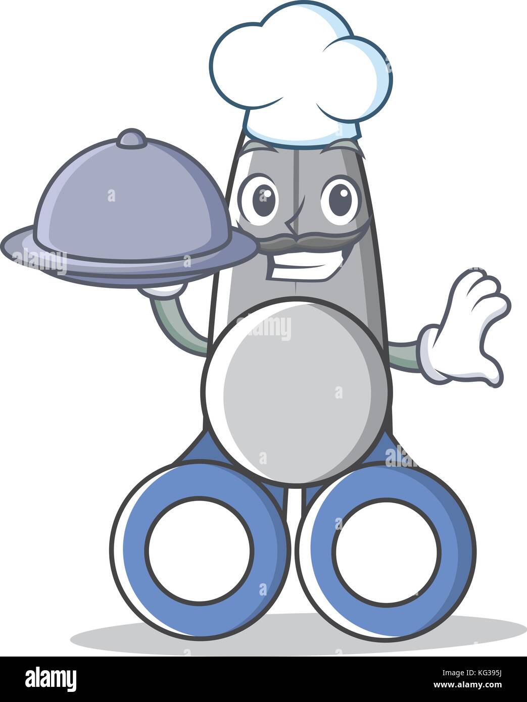 Chef with food scissor character cartoon style Stock Vector Image & Art ...