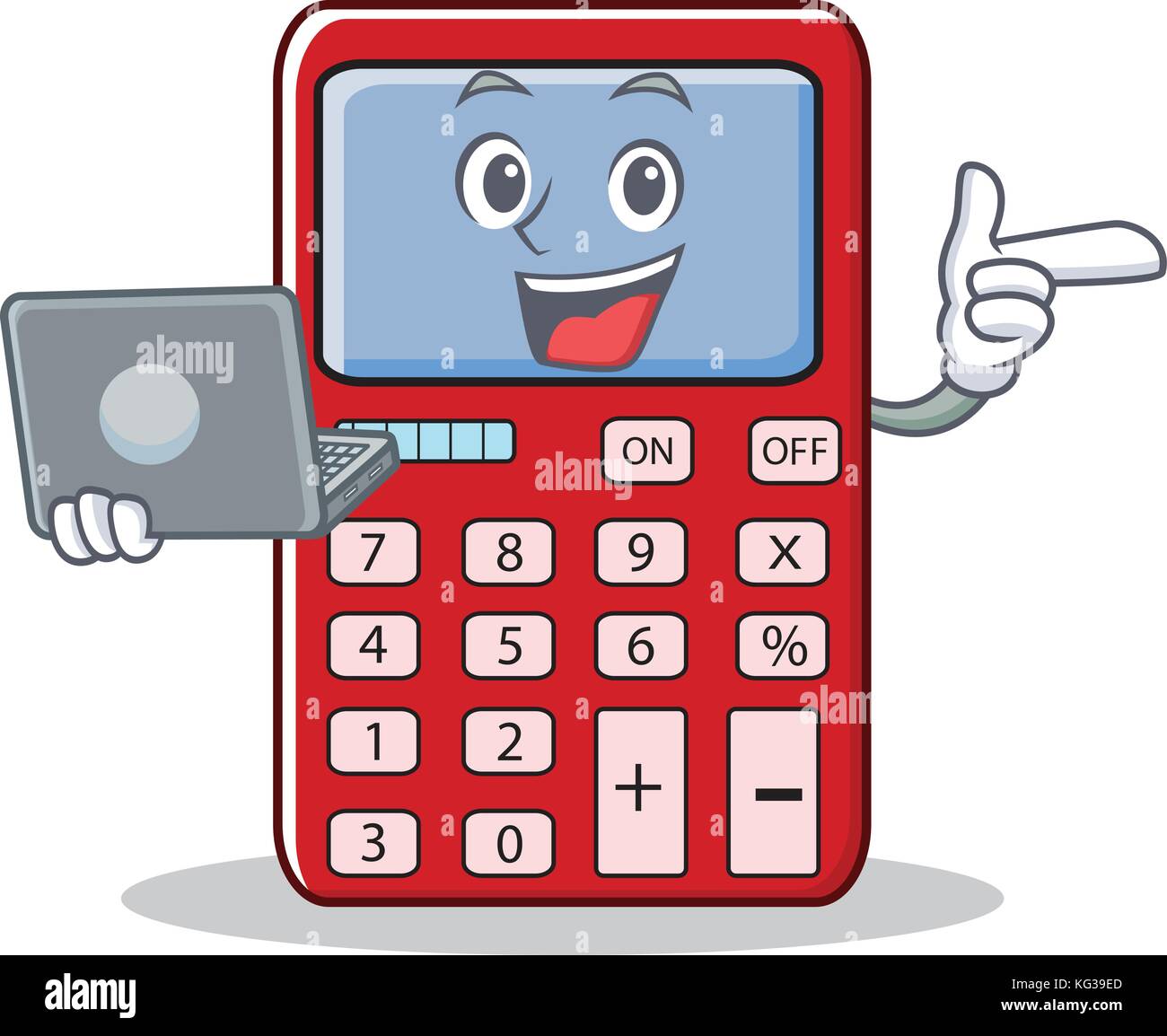 With laptop cute calculator character cartoon Stock Vector Image & Art ...