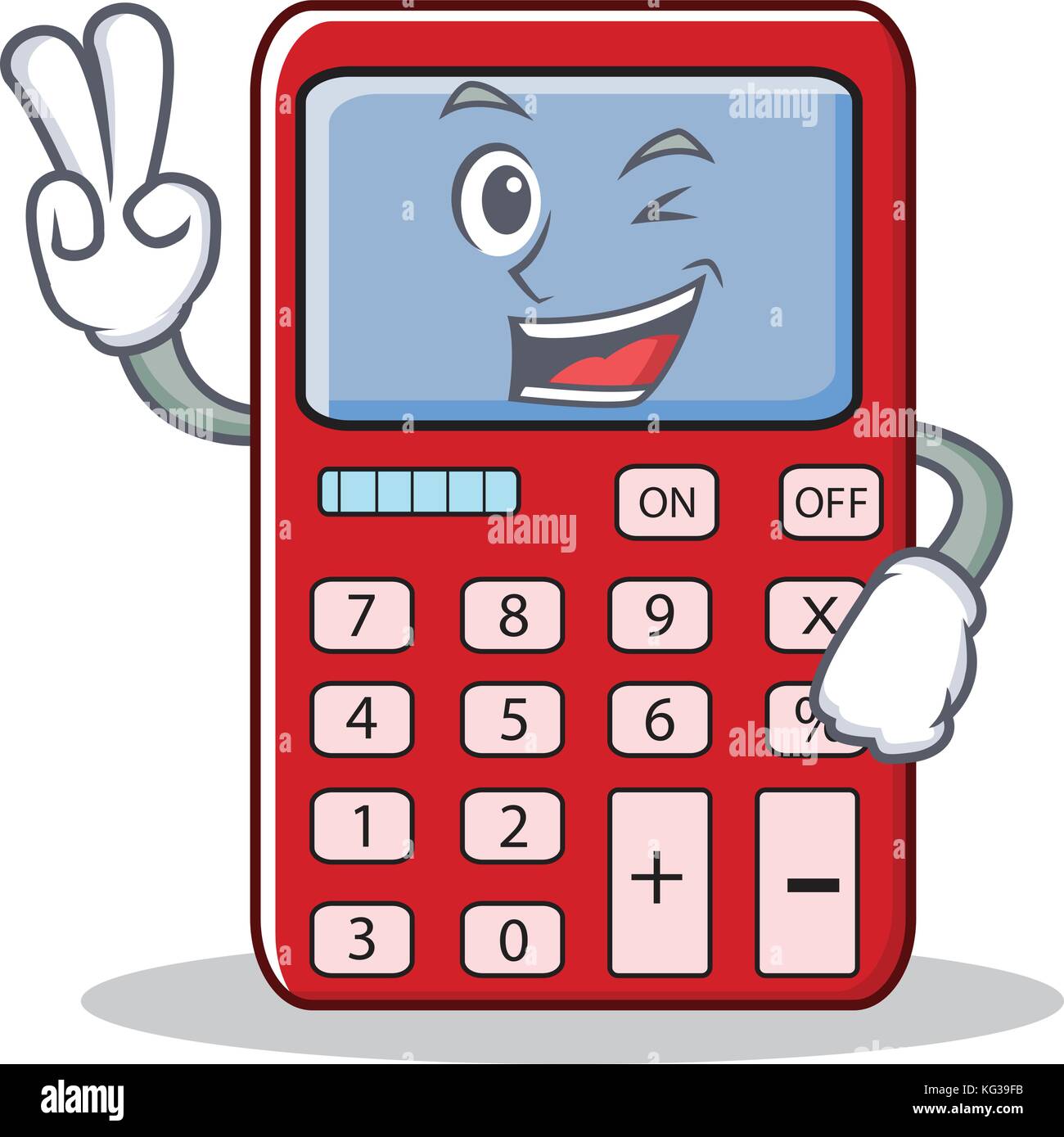 Two fnger cute calculator character cartoon Stock Vector Image & Art ...