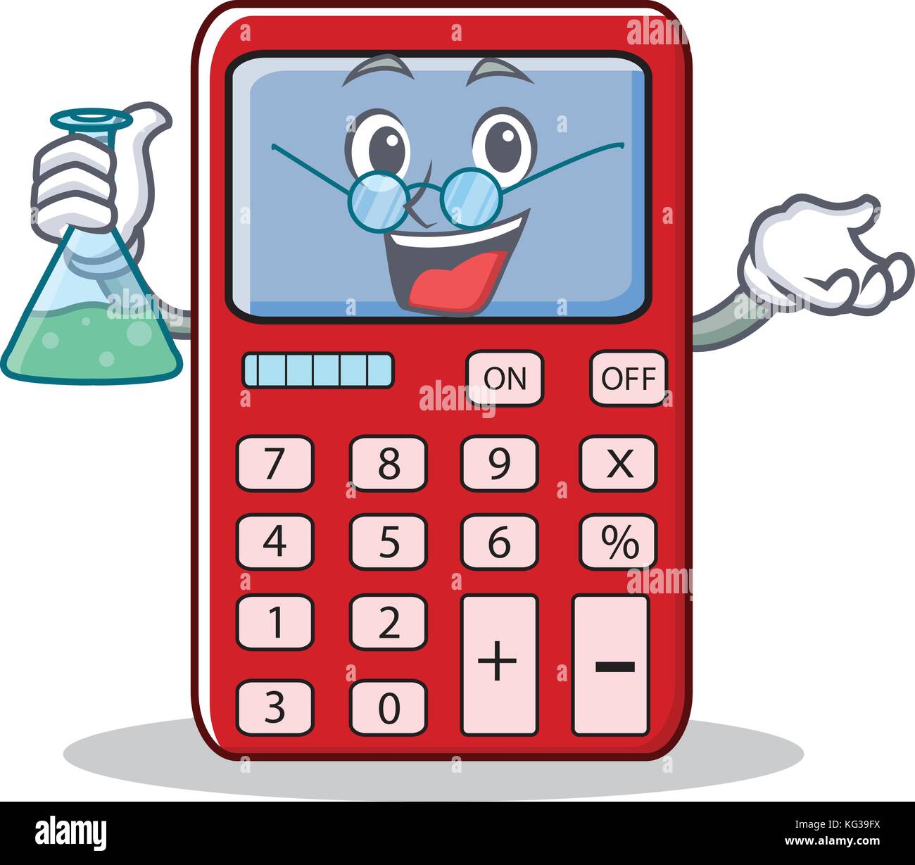 Professor cute calculator character cartoon Stock Vector Image & Art ...