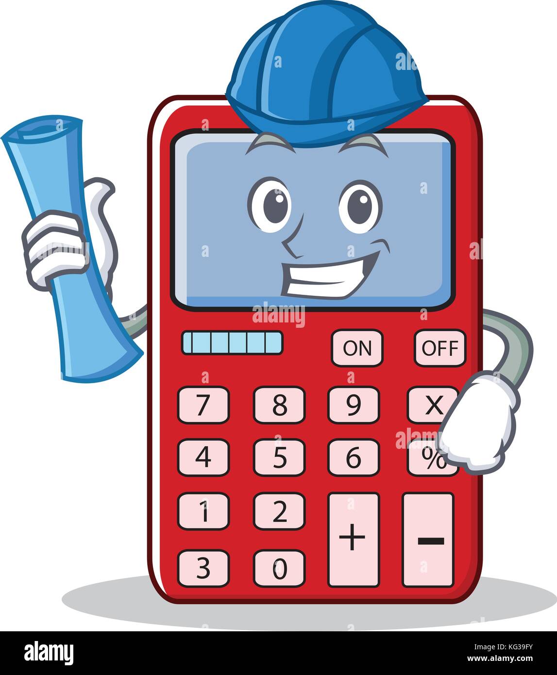 Architect cute calculator character cartoon Stock Vector Image & Art ...