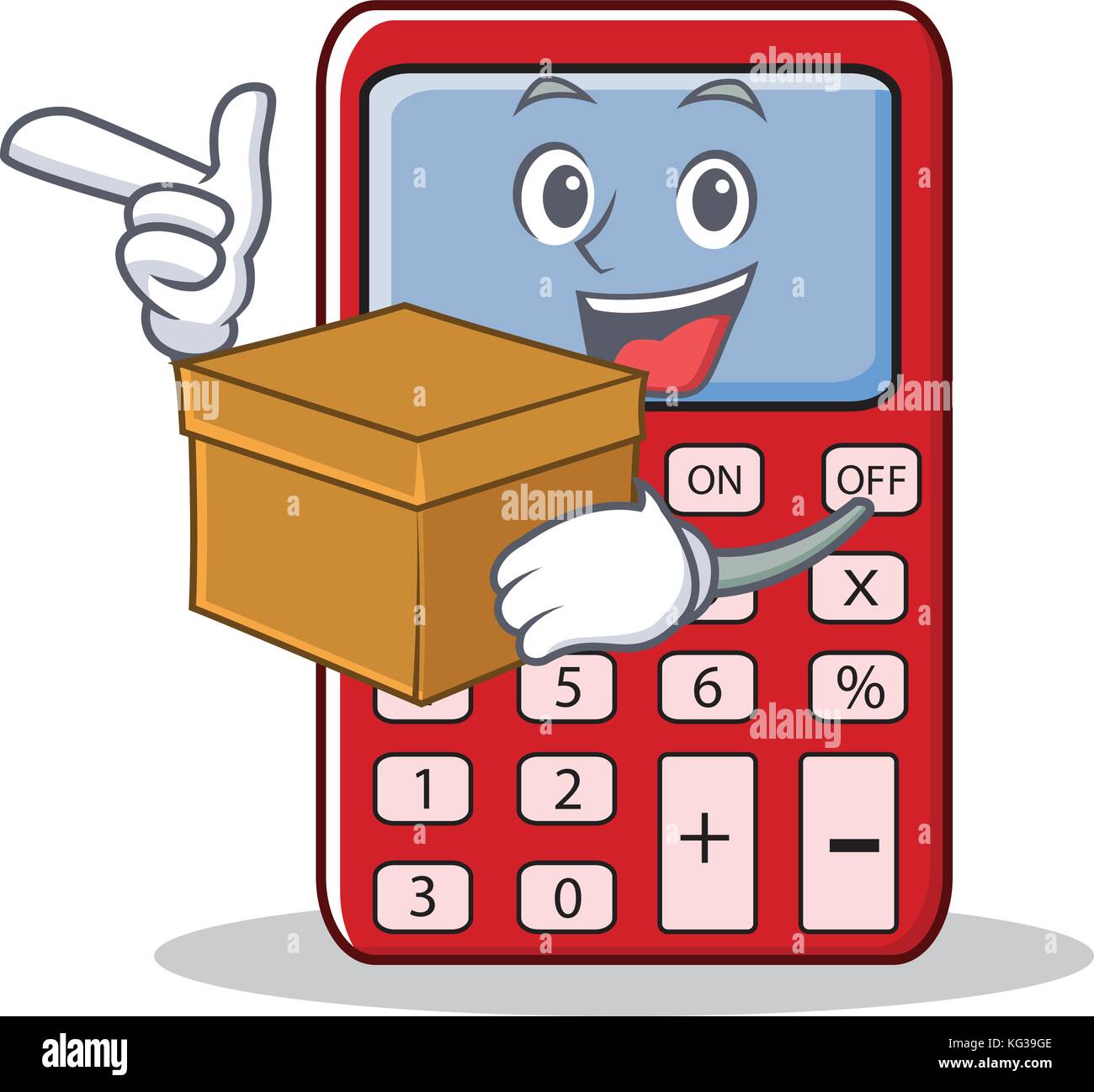 With box cute calculator character cartoon Stock Vector Image & Art - Alamy