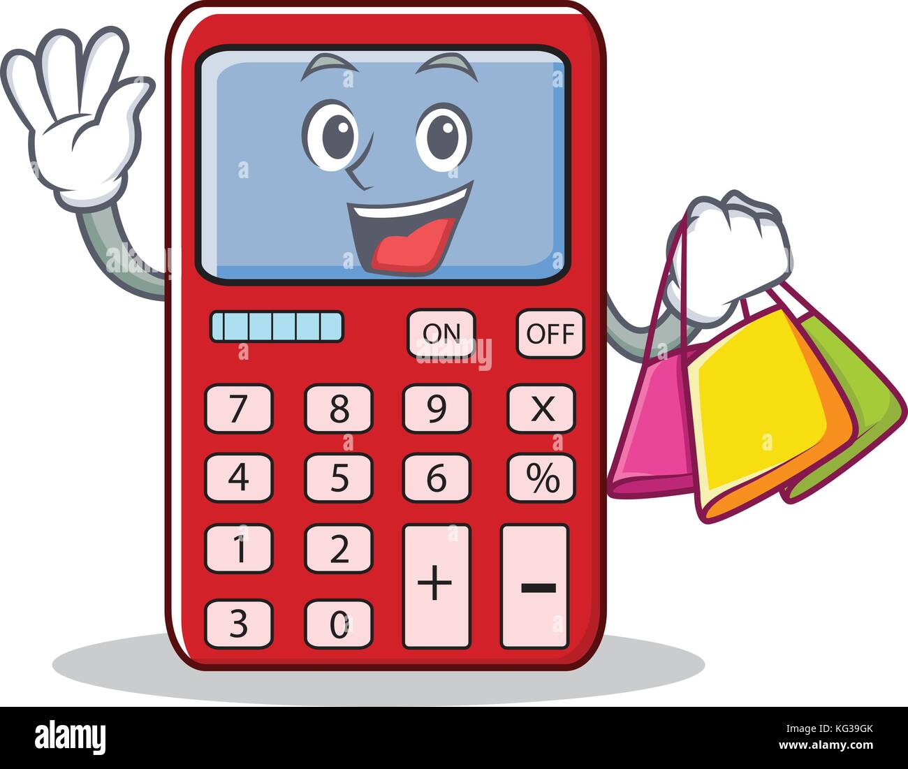 Shopping cute calculator character cartoon Stock Vector Image & Art - Alamy
