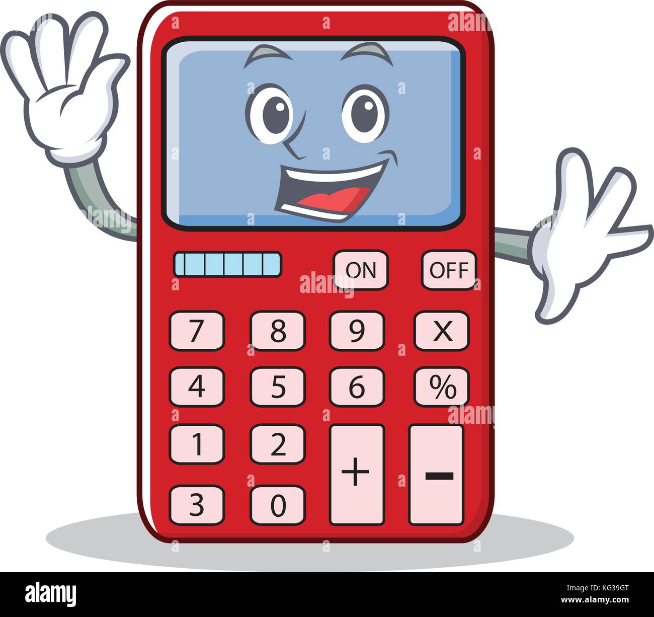 Waving cute calculator character cartoon Stock Vector Image & Art - Alamy