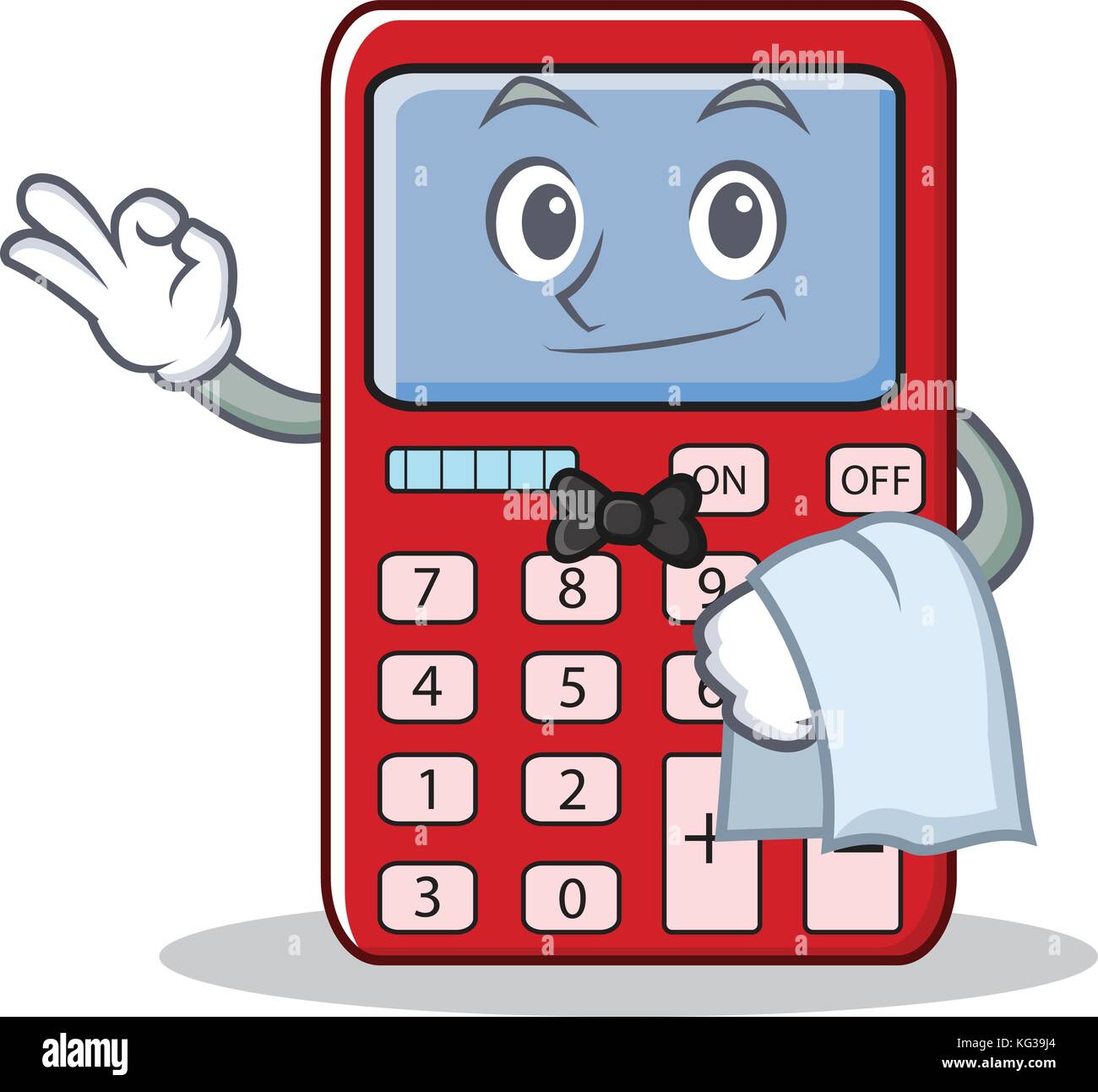 Waiter cute calculator character cartoon Stock Vector Image & Art - Alamy