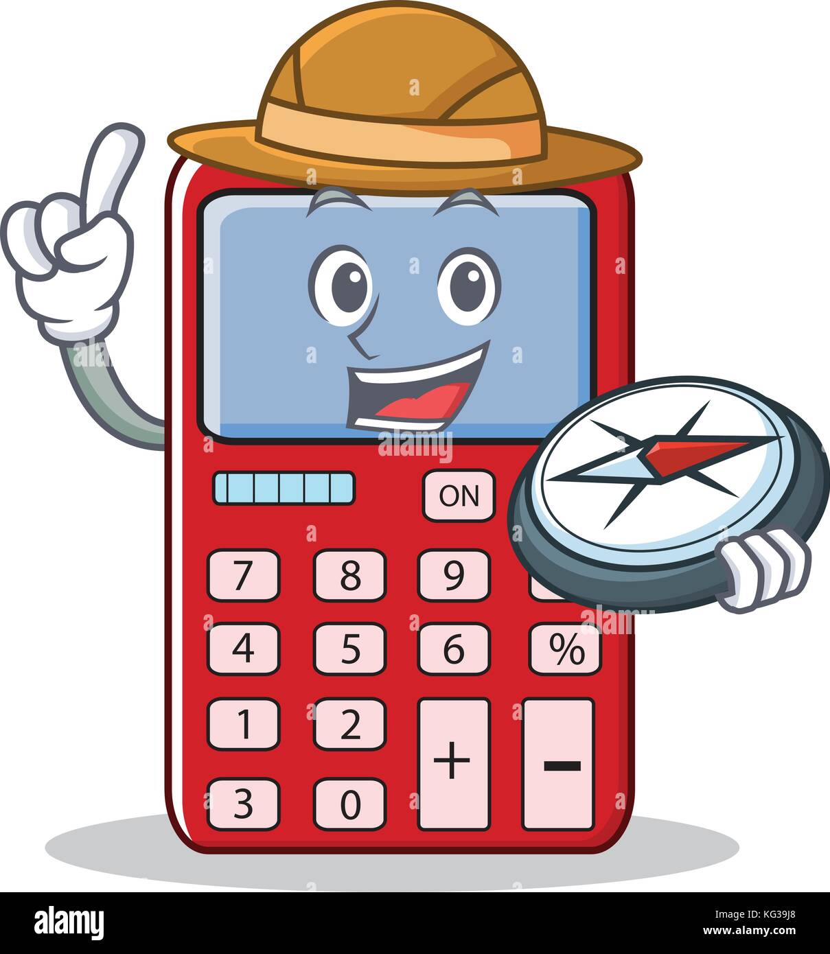 Explorer cute calculator character cartoon Stock Vector Image & Art - Alamy