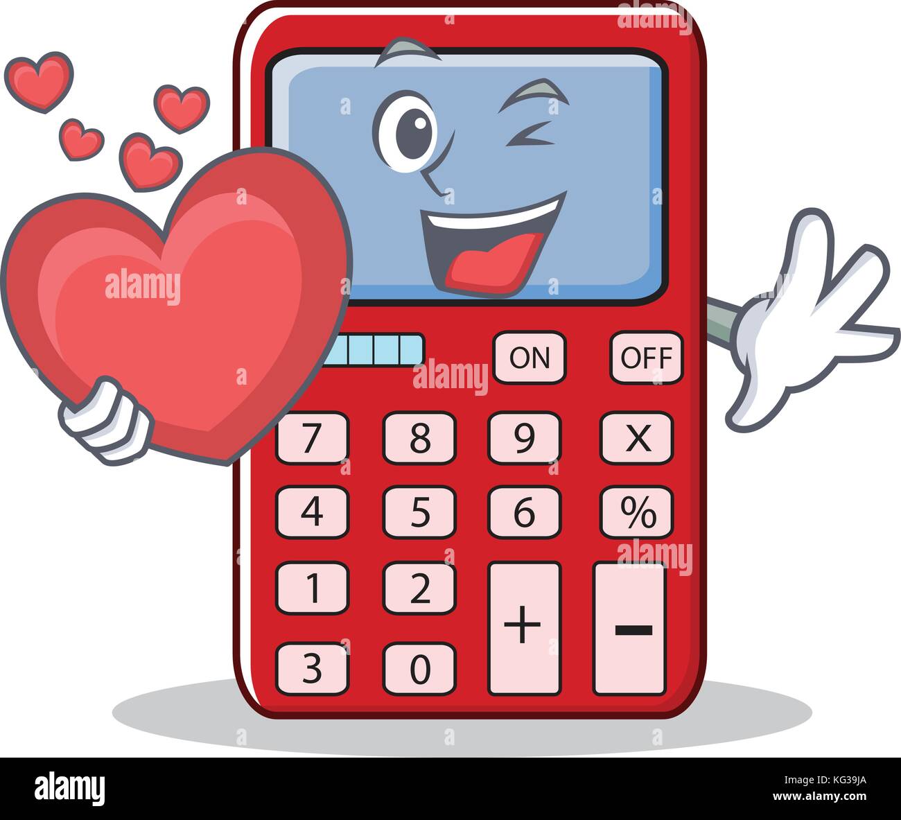 With heart cute calculator character cartoon Stock Vector Image & Art ...