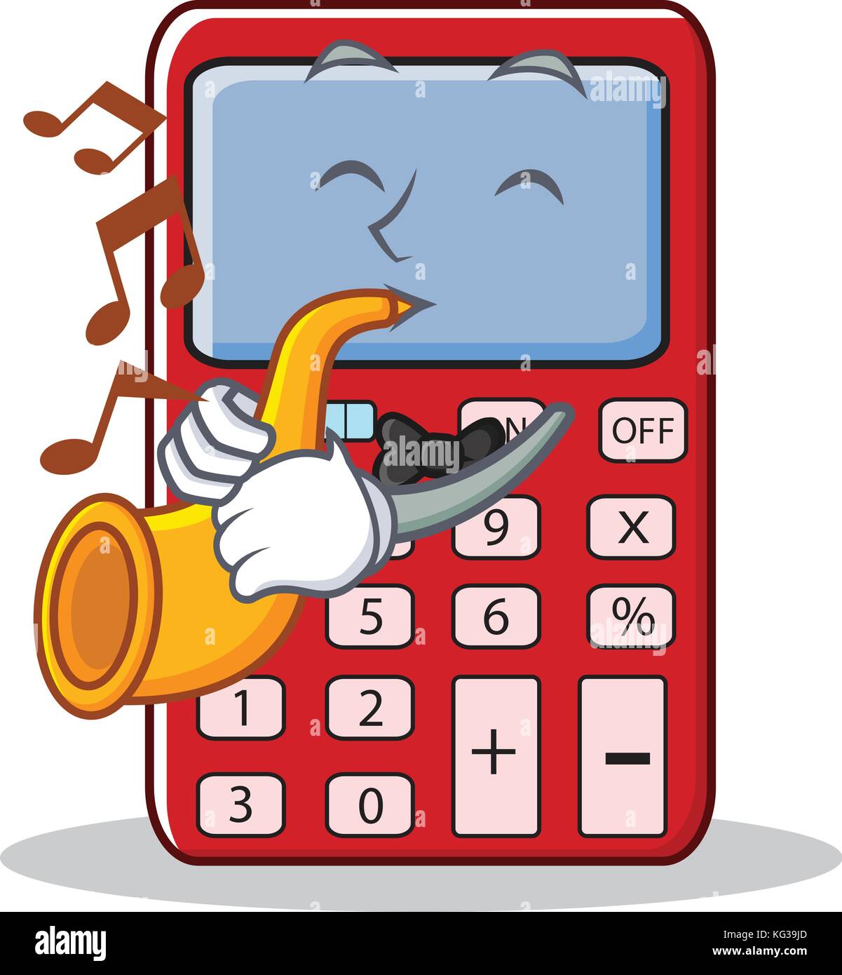 With trumpet cute calculator character cartoon Stock Vector Image & Art ...