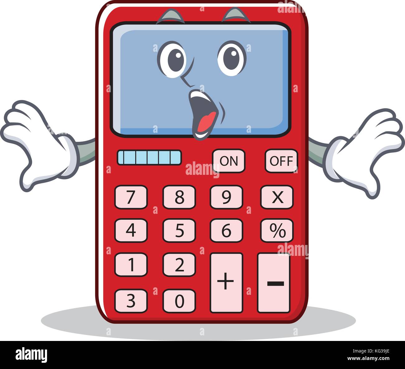 Surprised cute calculator character cartoon Stock Vector Image & Art ...