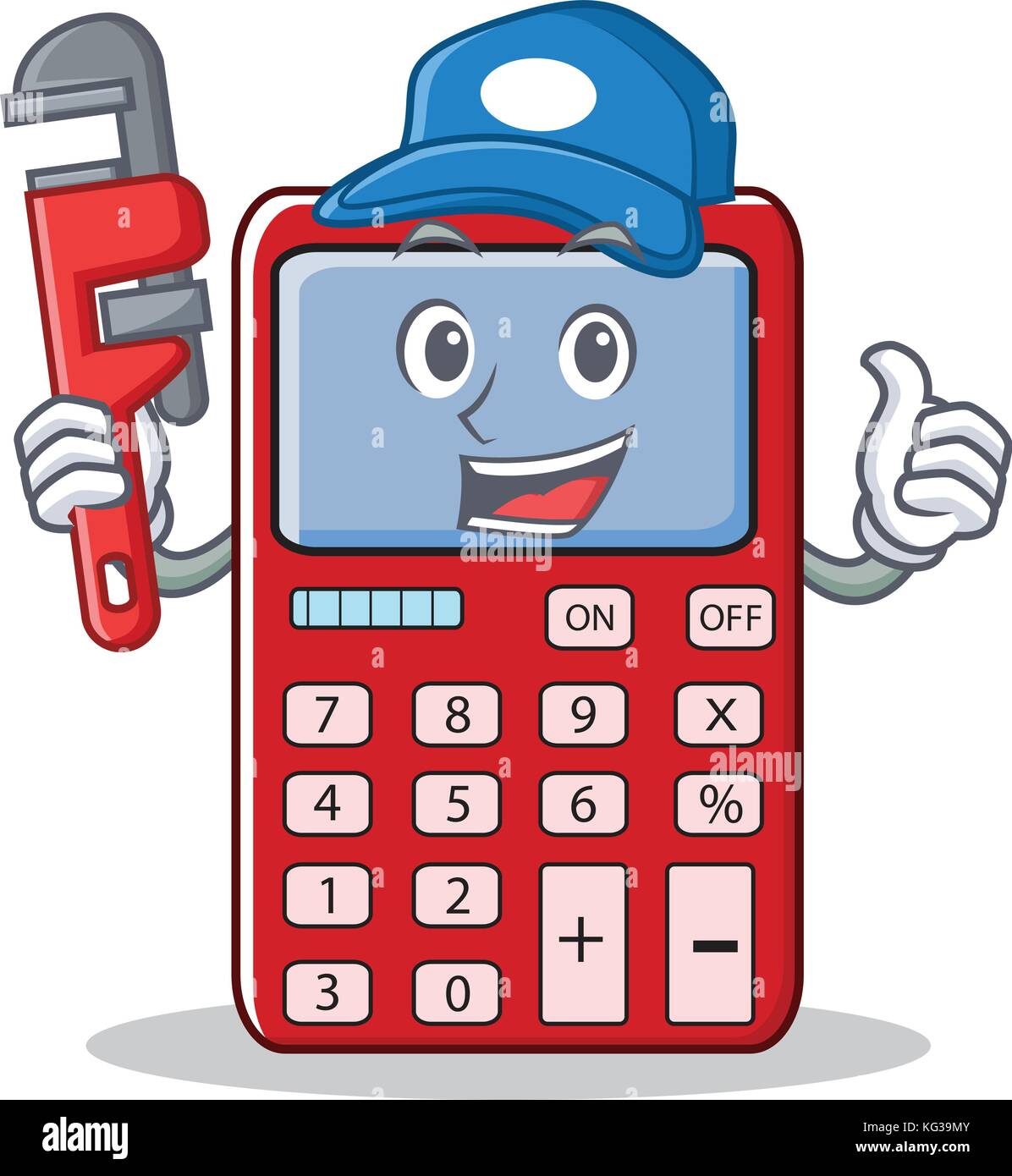 Plumber cute calculator character cartoon Stock Vector Image & Art - Alamy