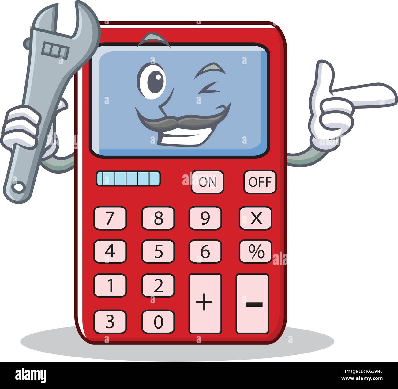 Mechanic cute calculator character cartoon Stock Vector Image & Art - Alamy