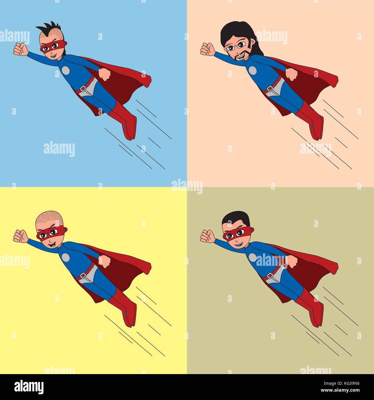 editable superhero cartoon vector graphic art design illustration Stock ...