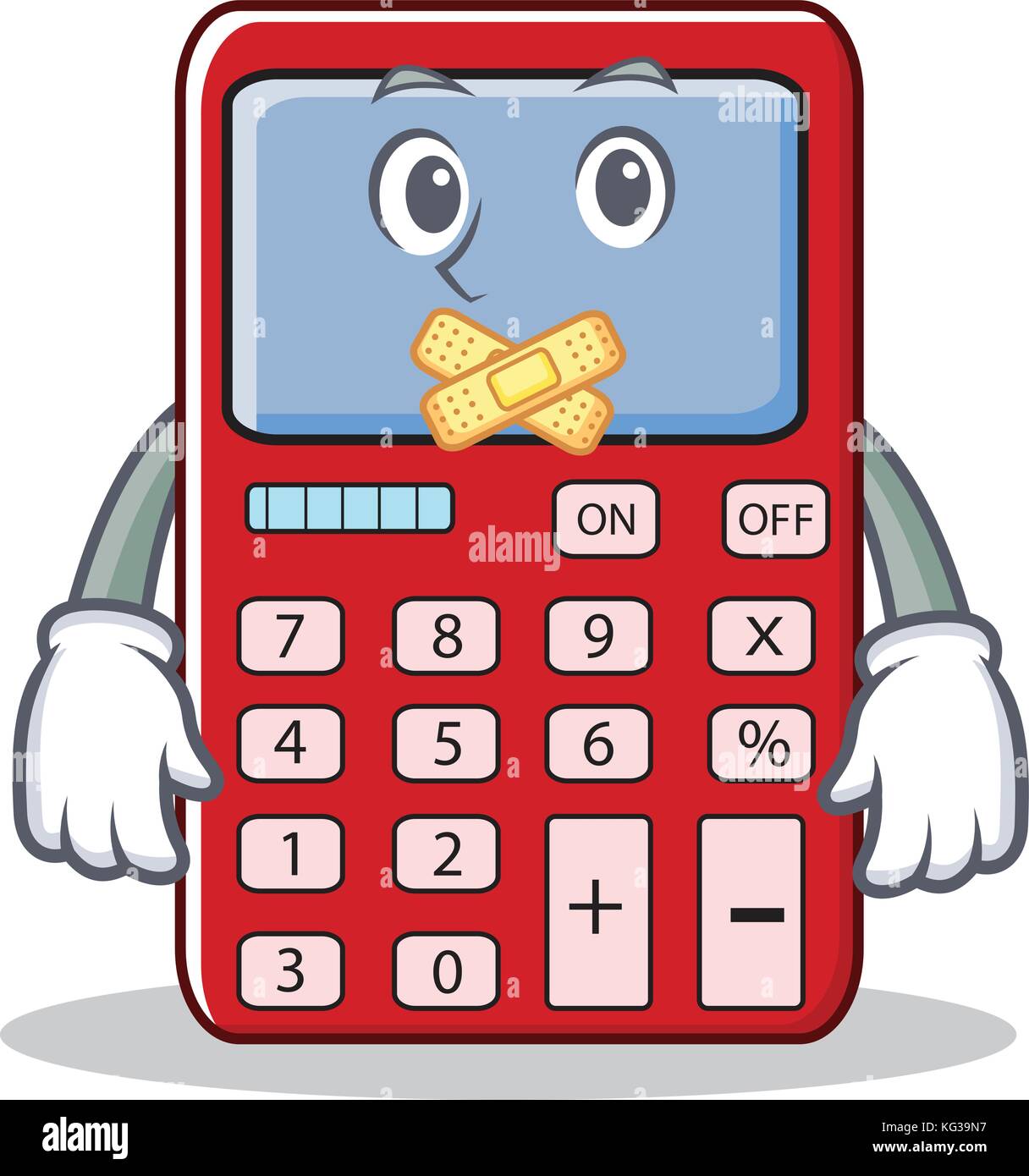 Silent cute calculator character cartoon Stock Vector Image & Art - Alamy