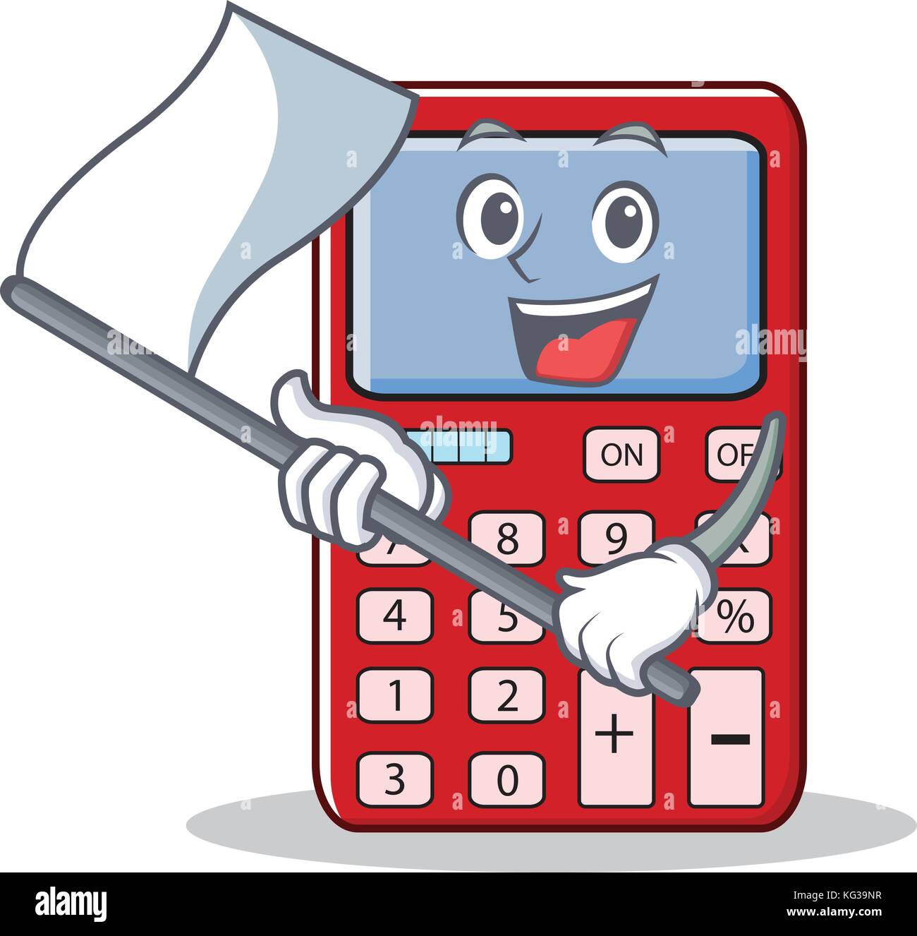 With flag cute calculator character cartoon Stock Vector Image & Art ...