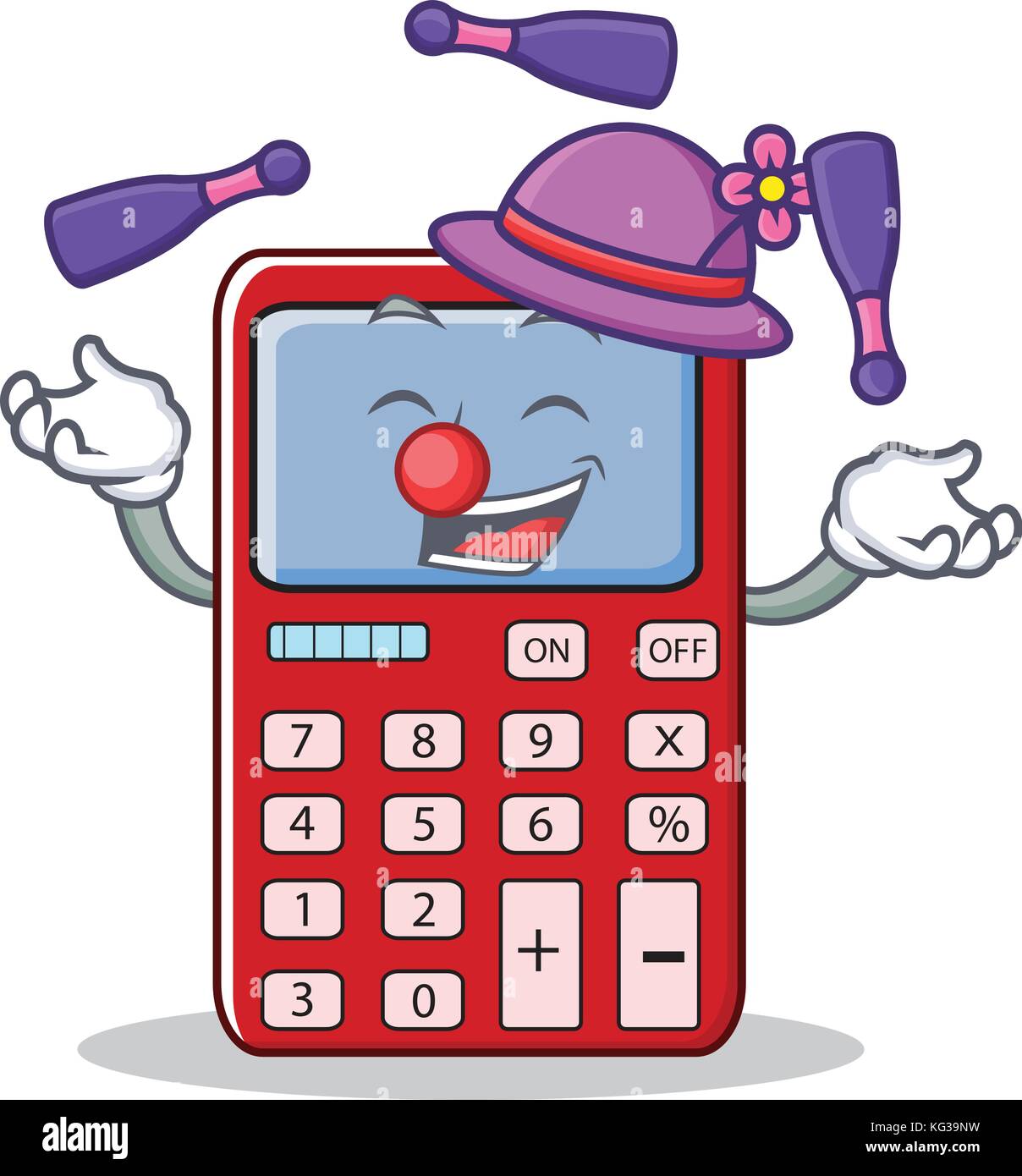 Juggling cute calculator character cartoon Stock Vector Image & Art - Alamy