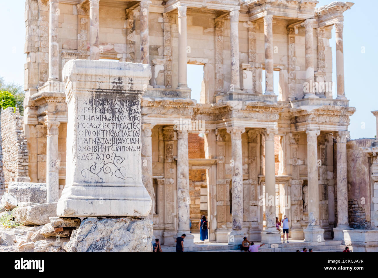 People Visit Ancient Celsus Library At Ephesus Historical Ancient City