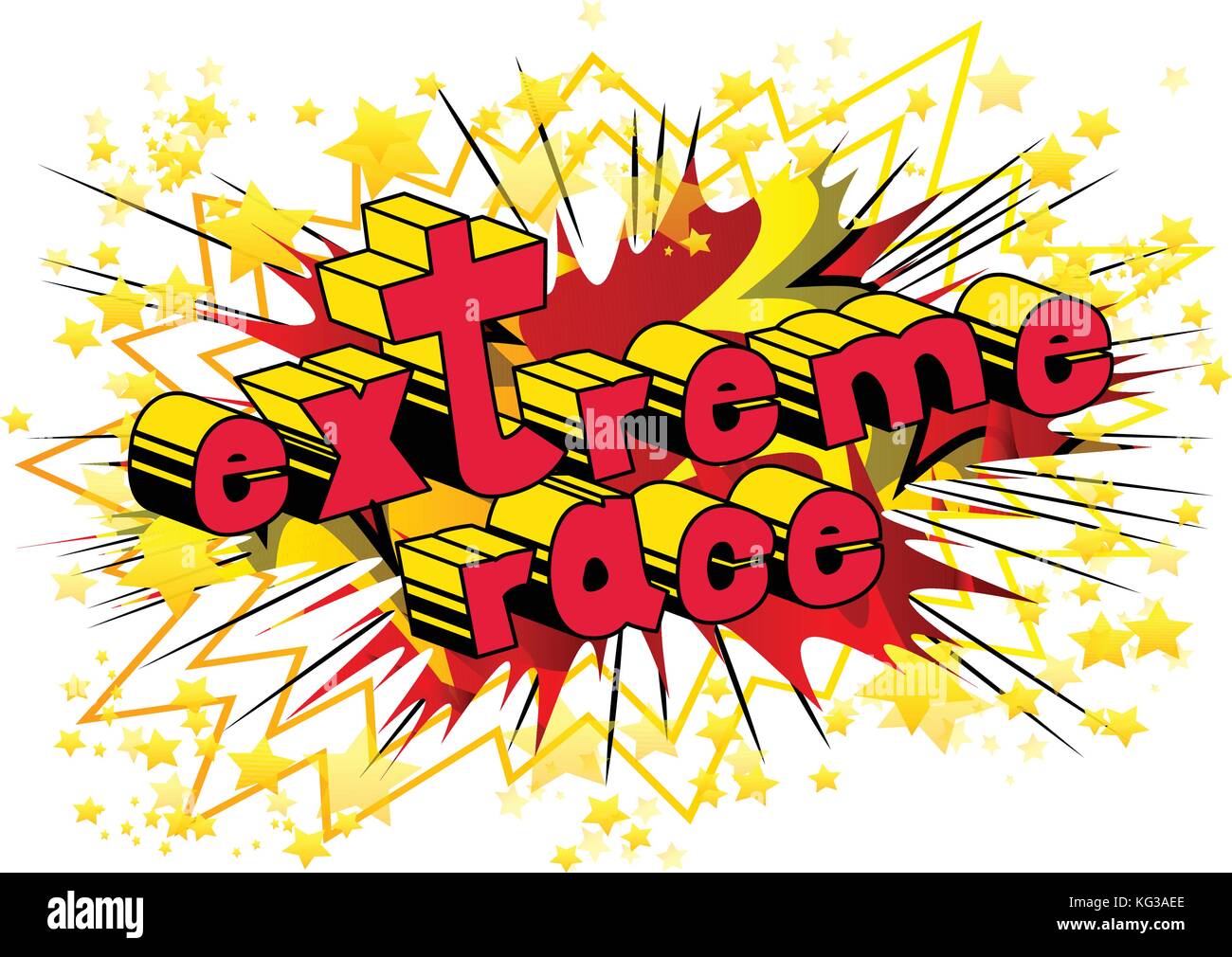 Extreme Race - Comic book style word on abstract background Stock ...