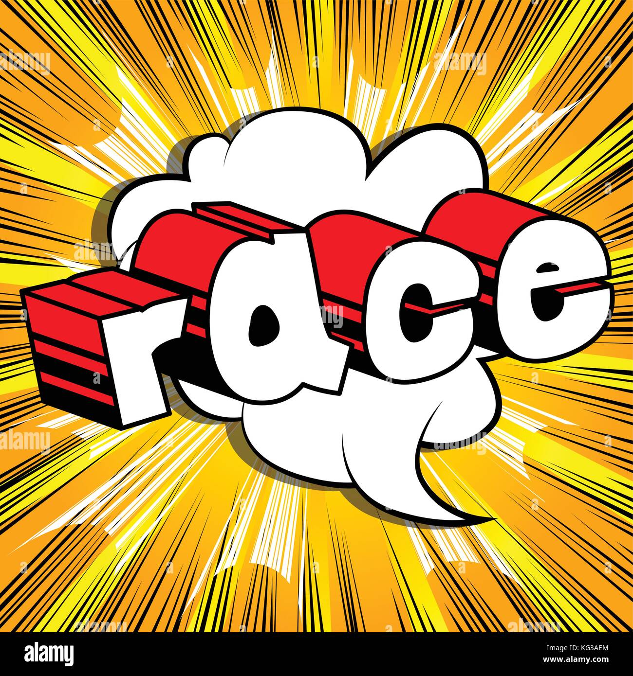 Race - Comic book style word on abstract background Stock Vector Image ...