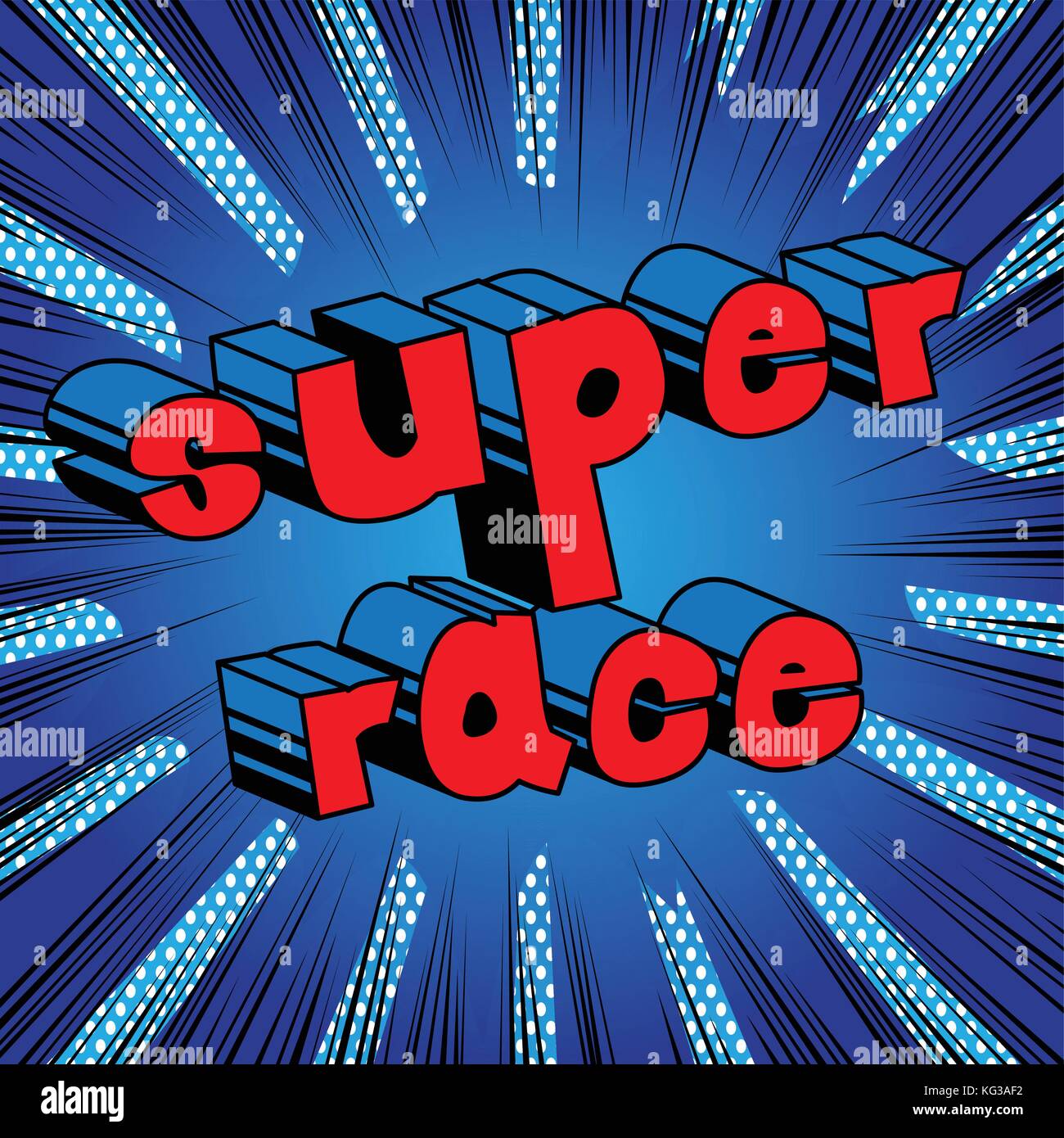 Super Race - Comic book style word on abstract background Stock Vector ...