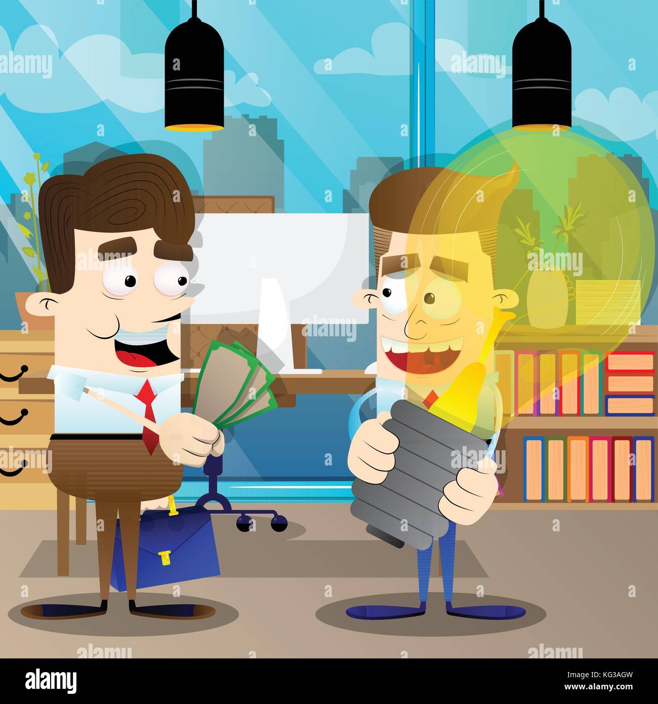 Selling cartoon characters Stock Vector Images - Alamy