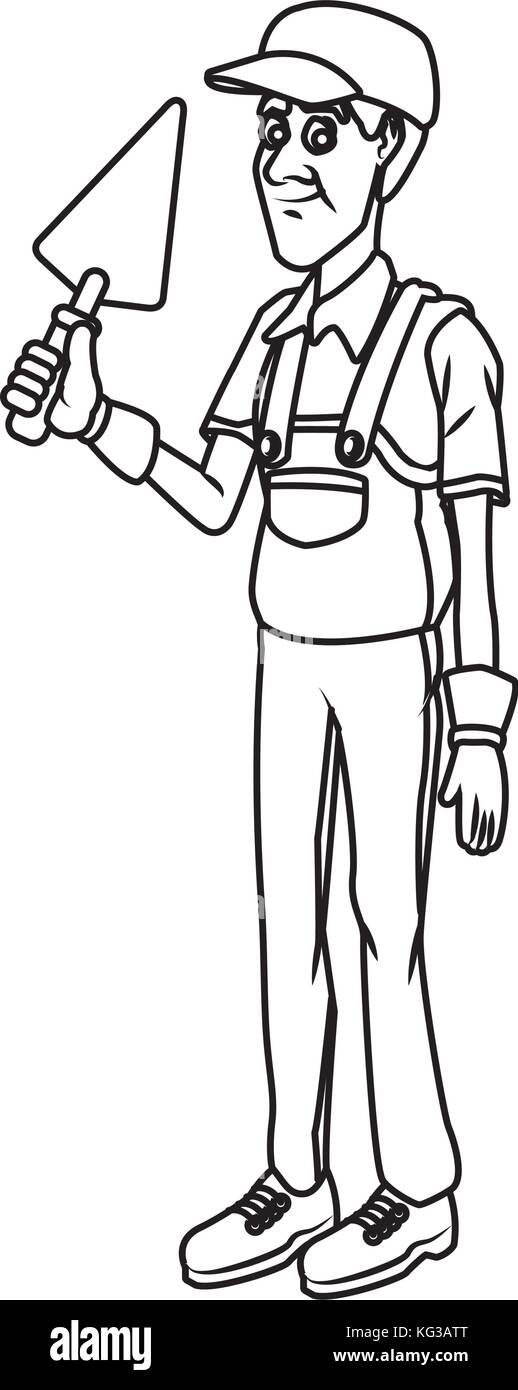 Cartoon worker with tool Stock Vector Image & Art - Alamy