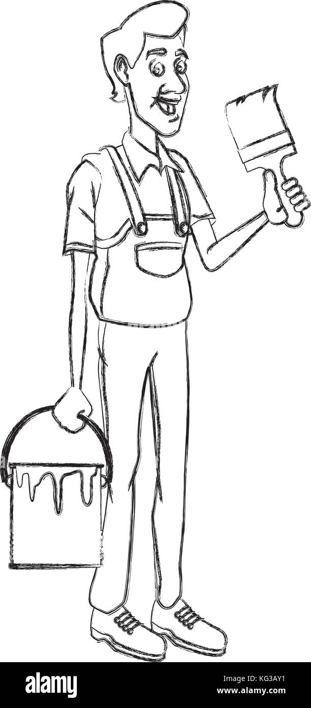 Professional male painter in Black and White Stock Photos & Images - Alamy