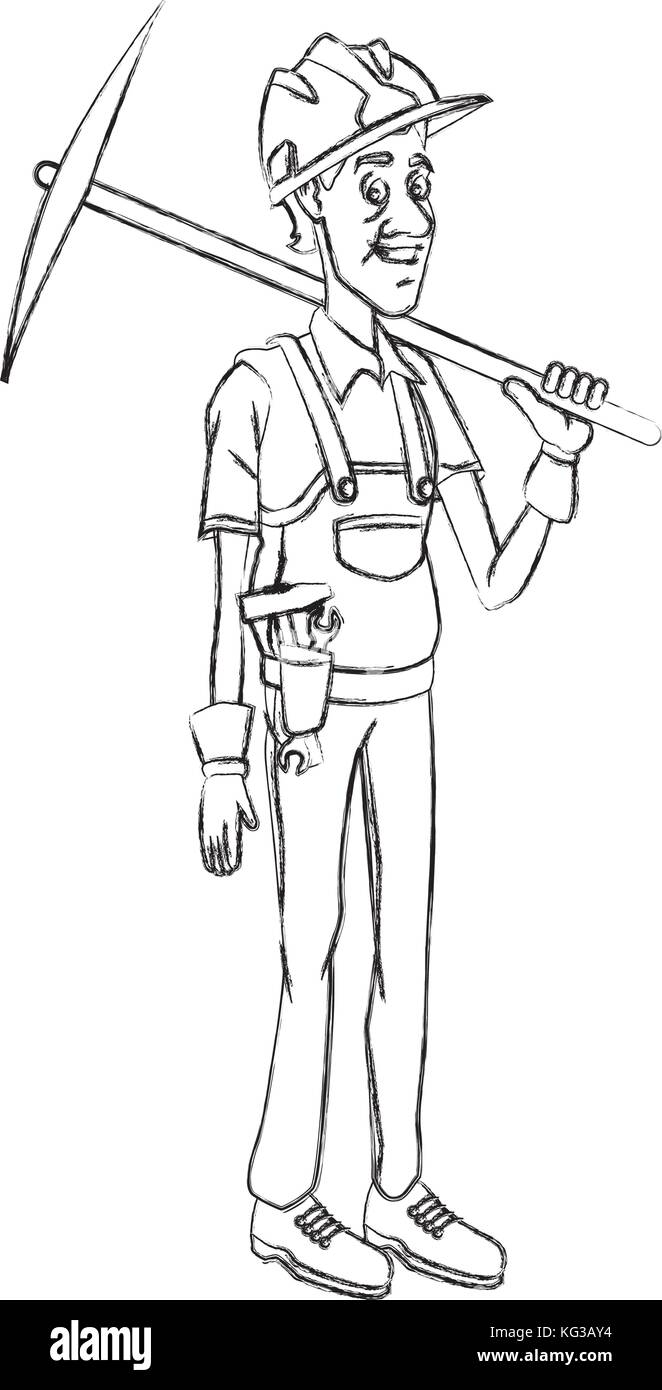 Cartoon worker with tool Stock Vector Image & Art - Alamy