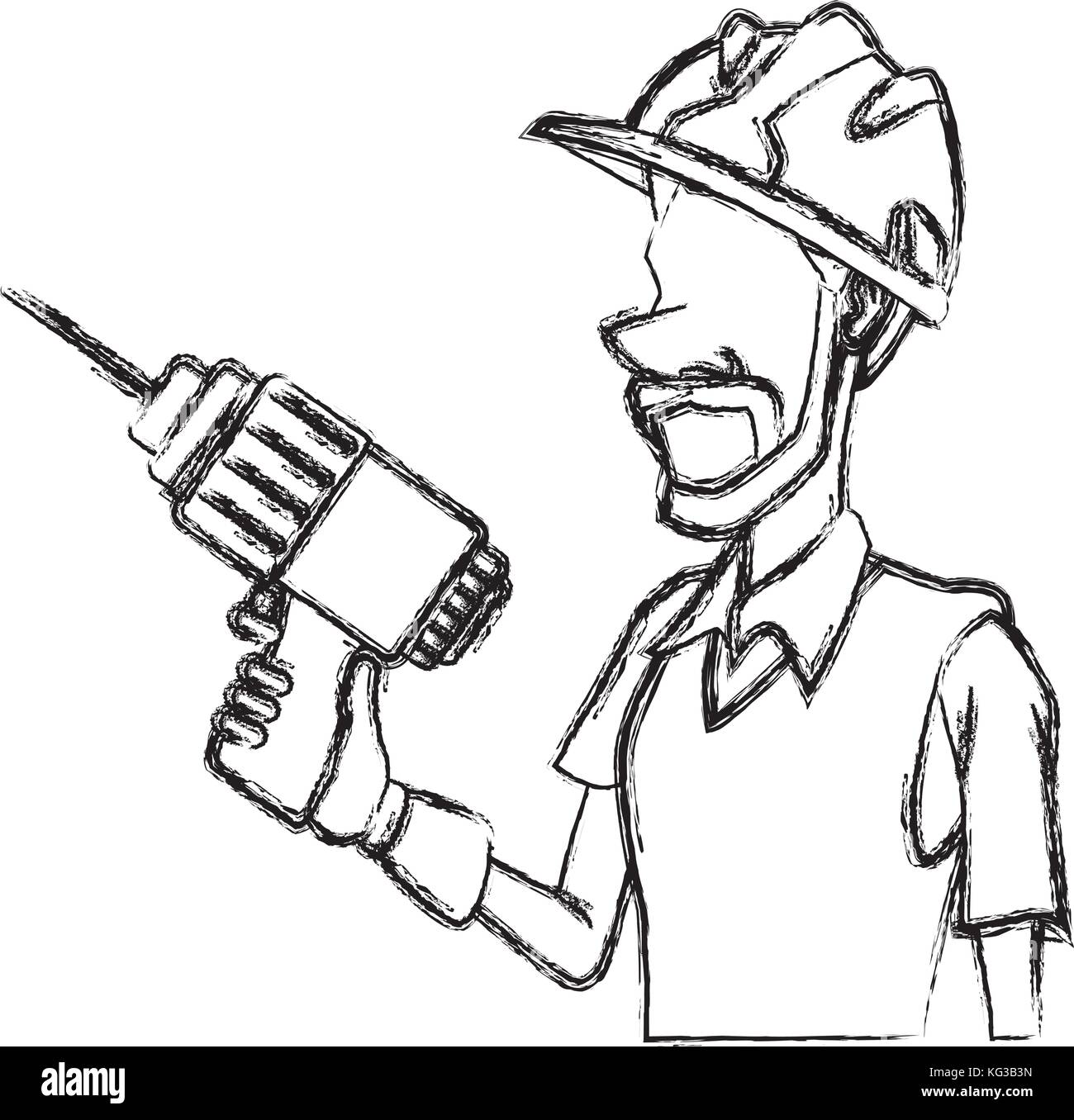Cartoon worker with tool Stock Vector Image & Art - Alamy